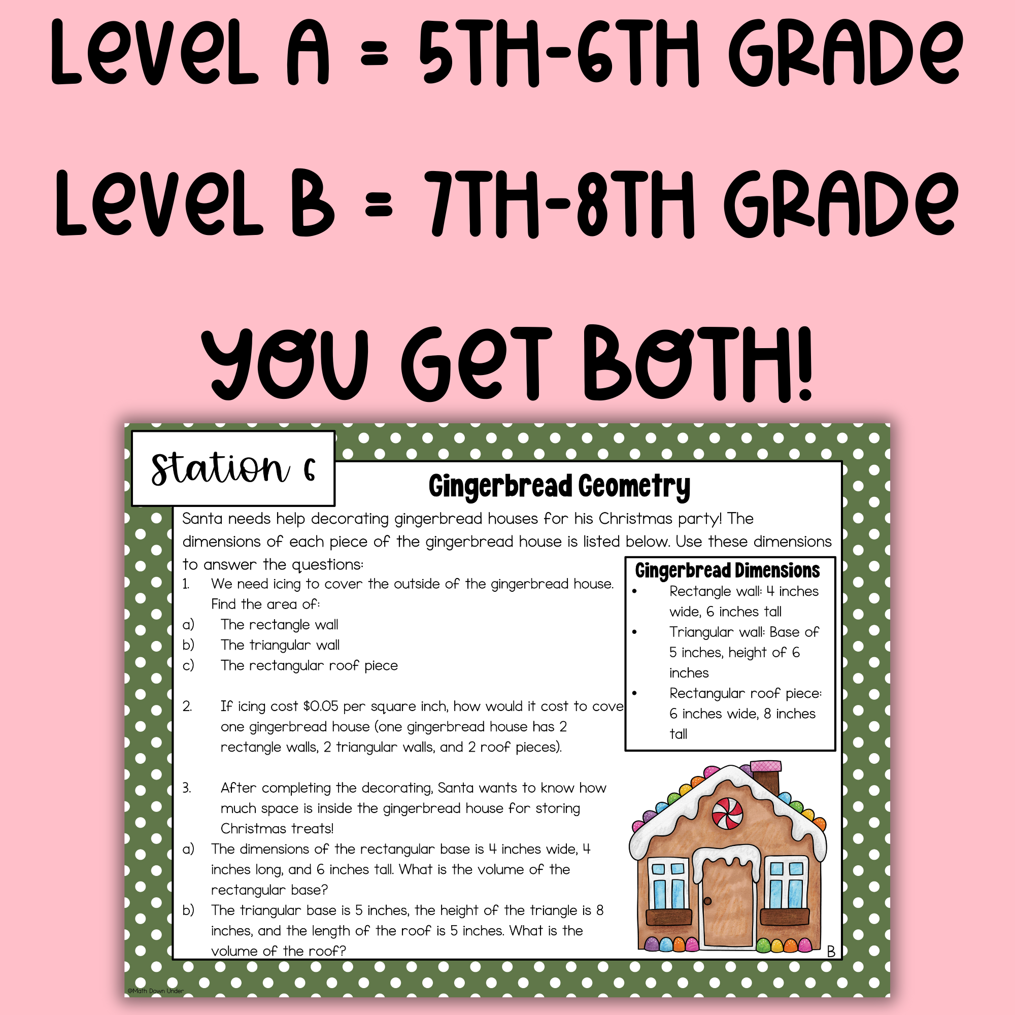 Christmas Math Stations or Math Centers | 5th-8th Grade (2 levels ...