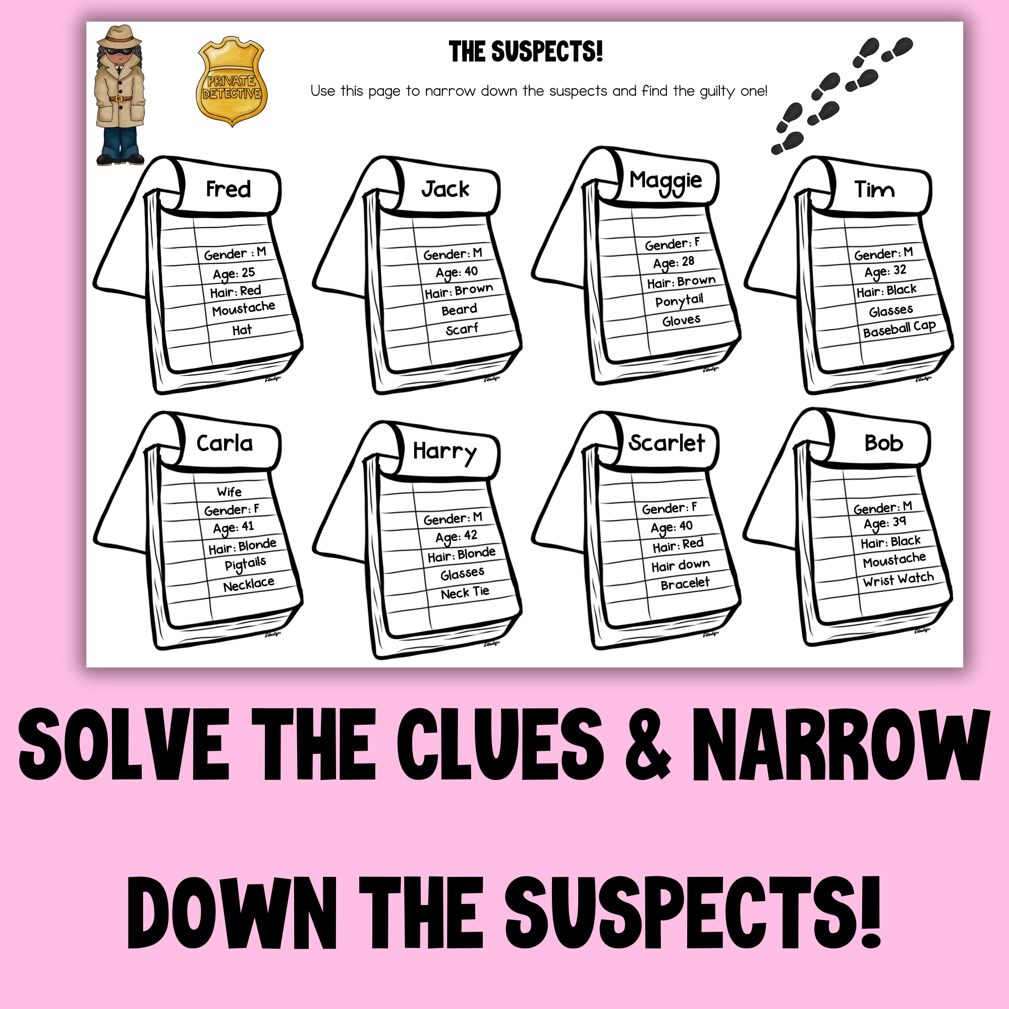 Adding and Subtracting Fractions - Detective Mystery Activity | Print ...