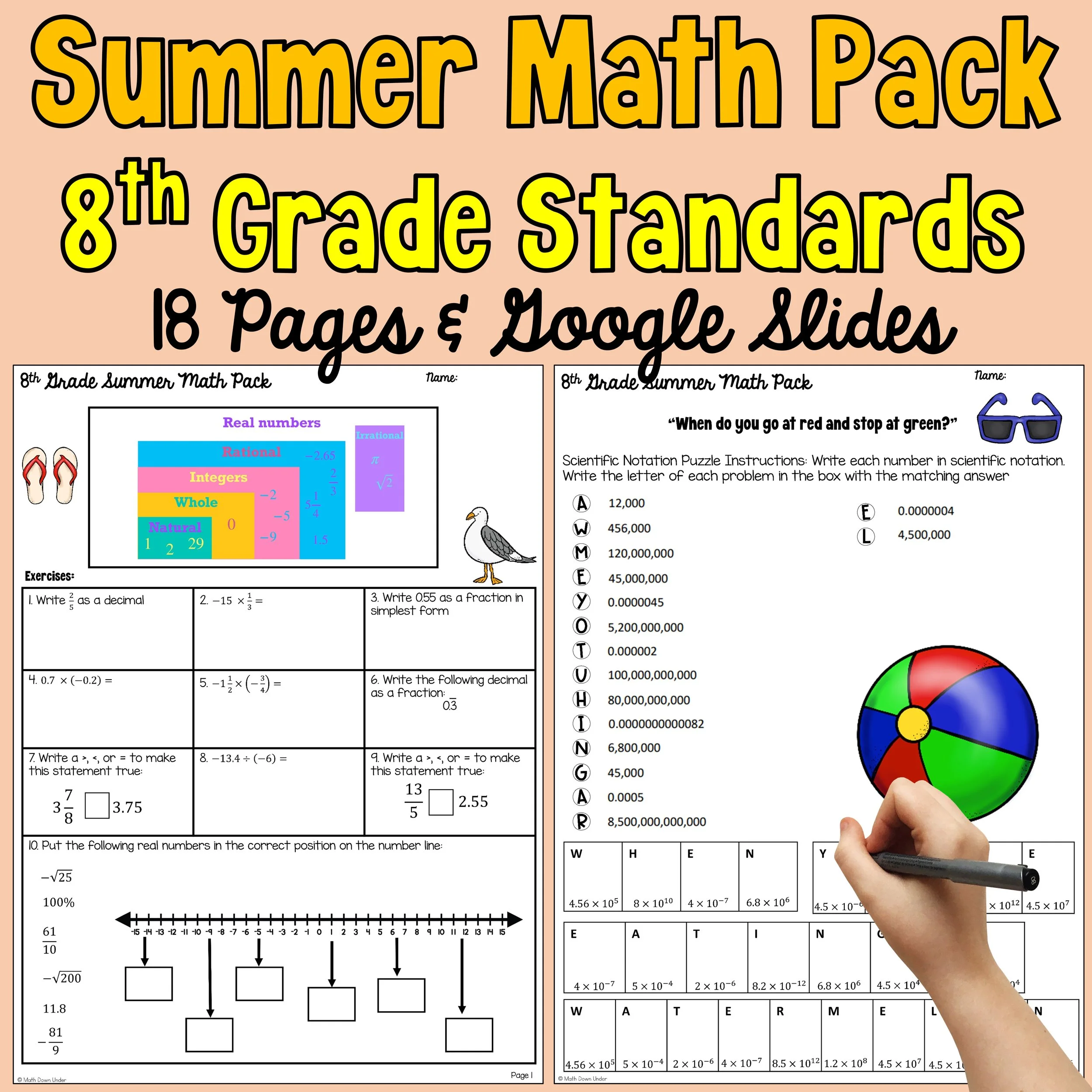 Dive into Fun Learning with Summer Math Worksheets — Math Down Under