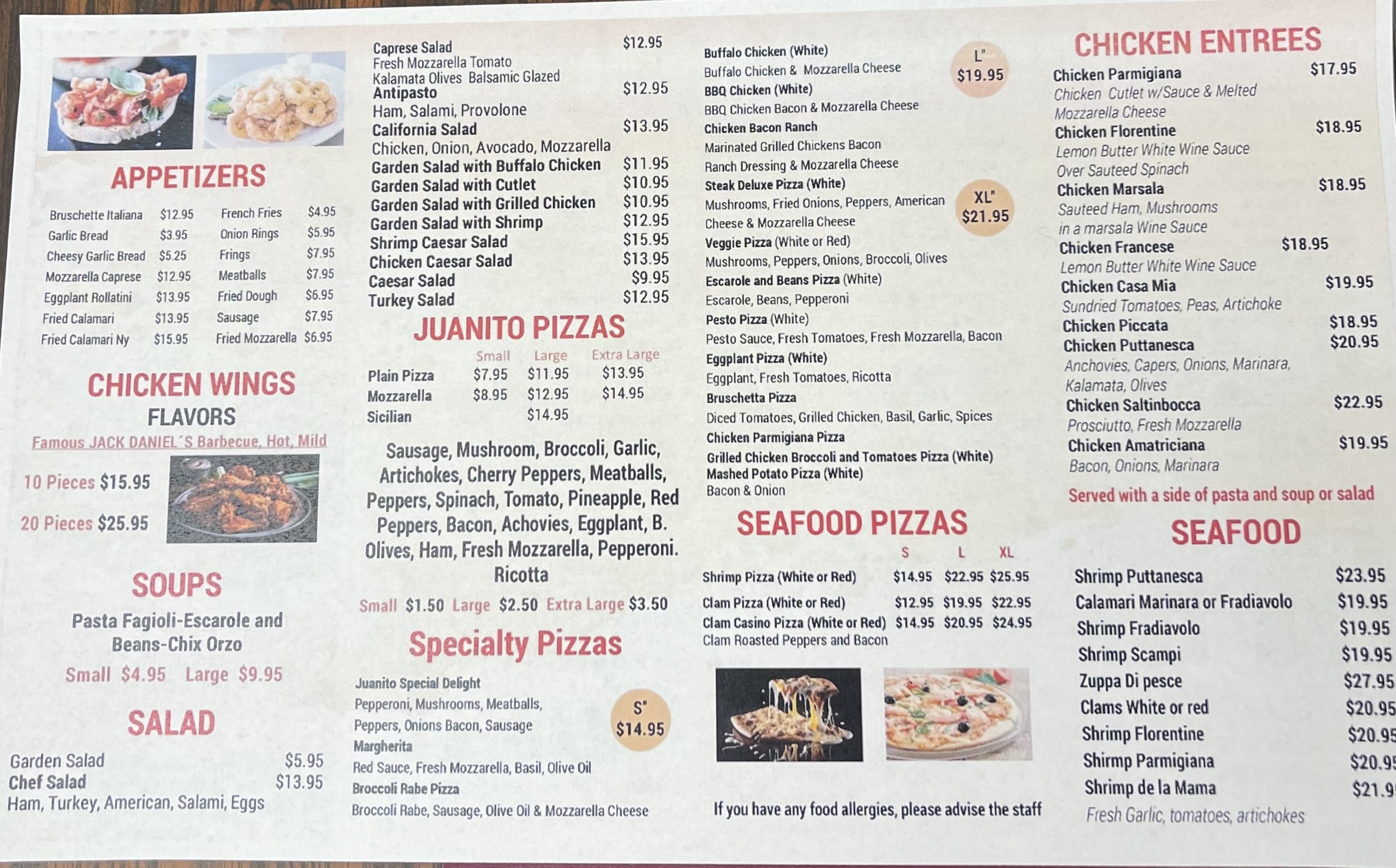 Menu — Juanito Pizza Express