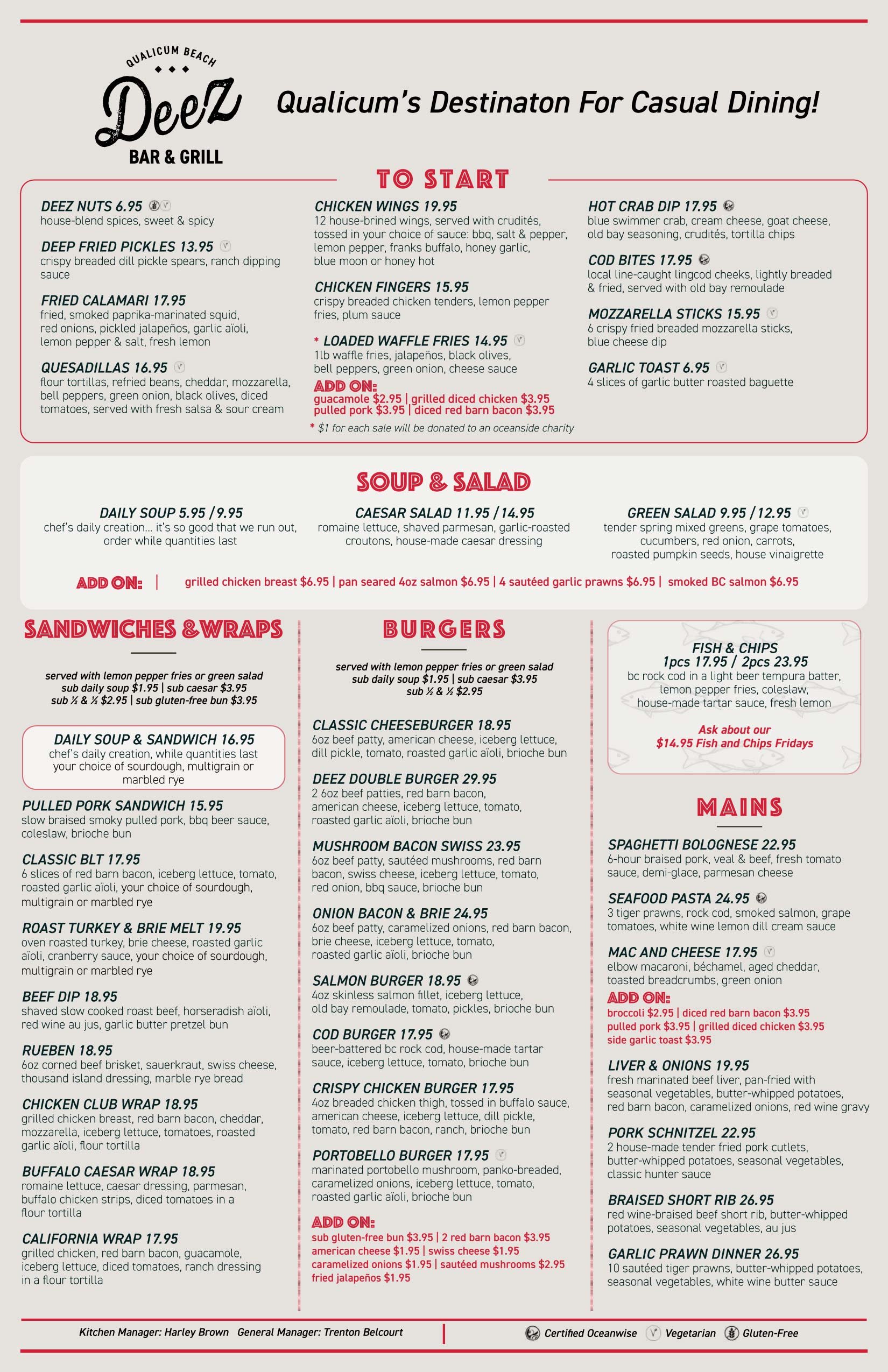 All Day Menu — Deez Bar & Grill