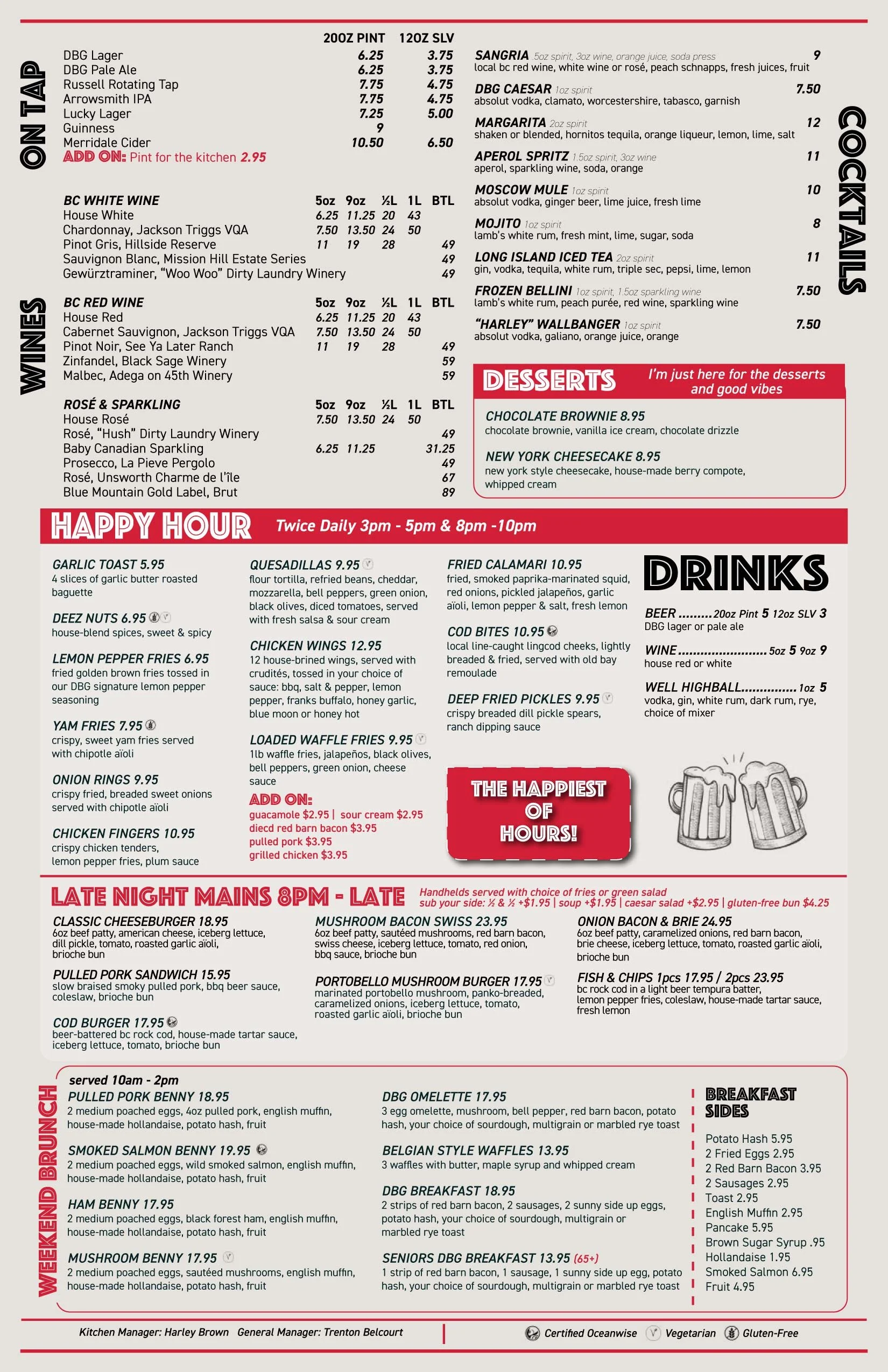 All Day Menu — Deez Bar & Grill