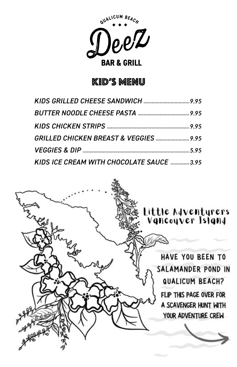 Kids Menu — Deez Bar & Grill