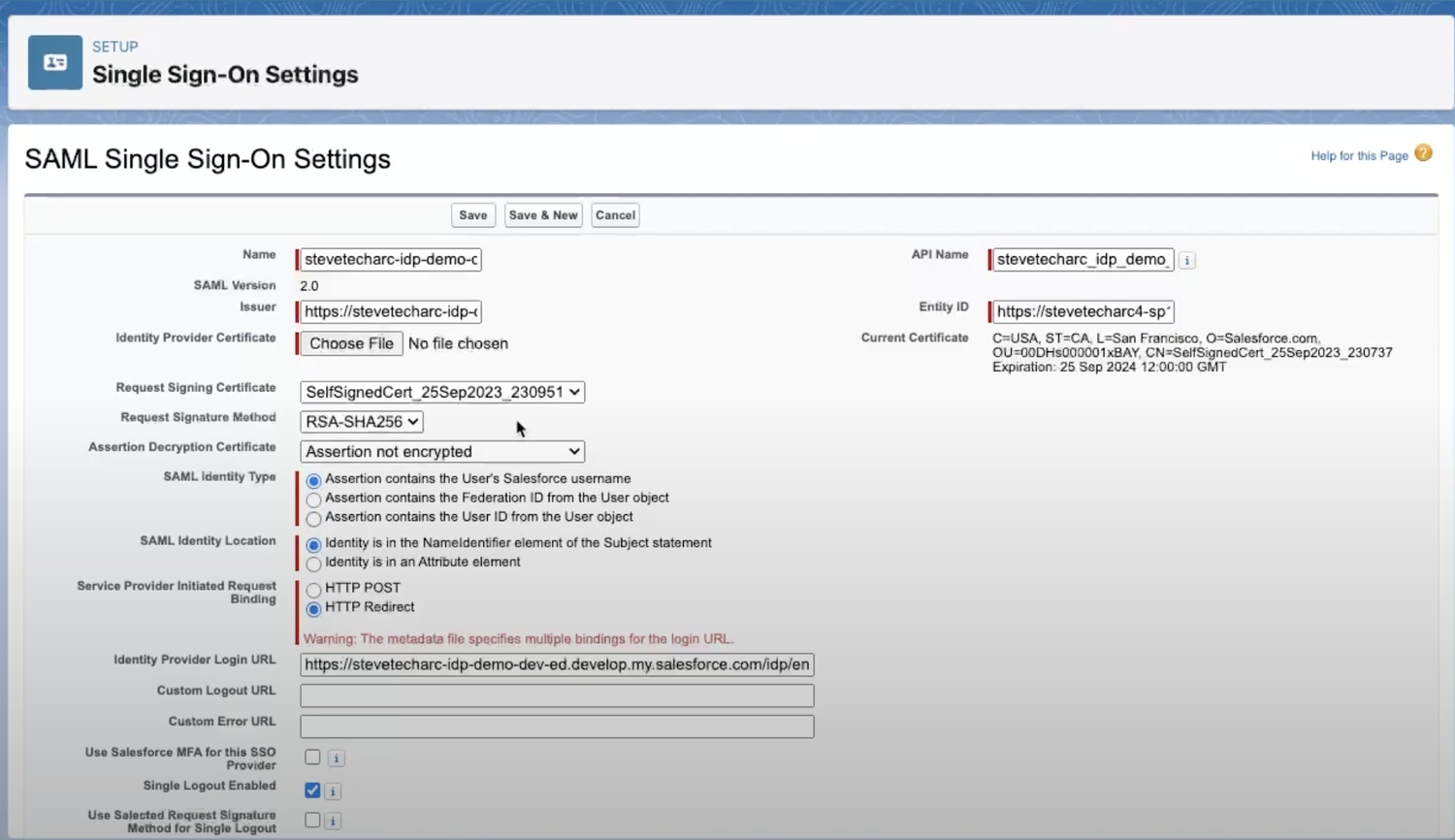 Salesforce to Salesforce Single Sign-On Setup Guide — SteveTechArc