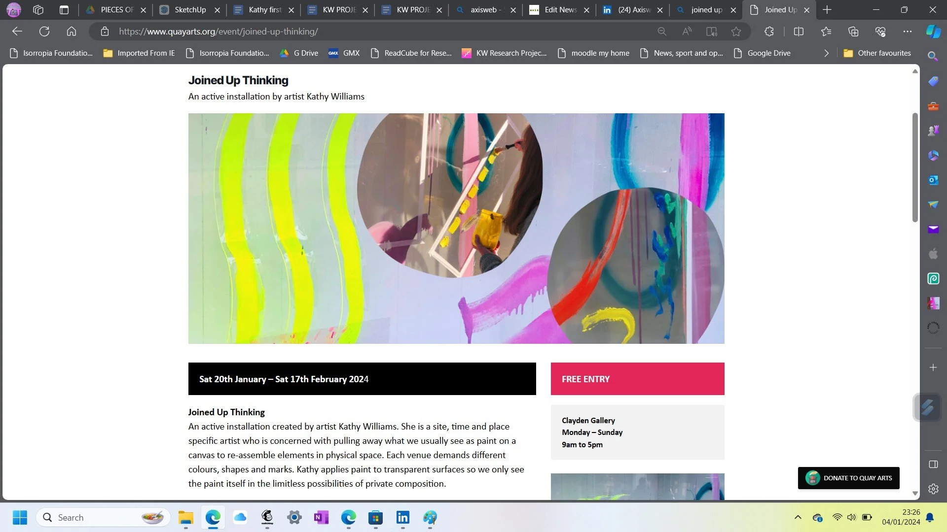 kathywilliamsartist painter RCA installationart