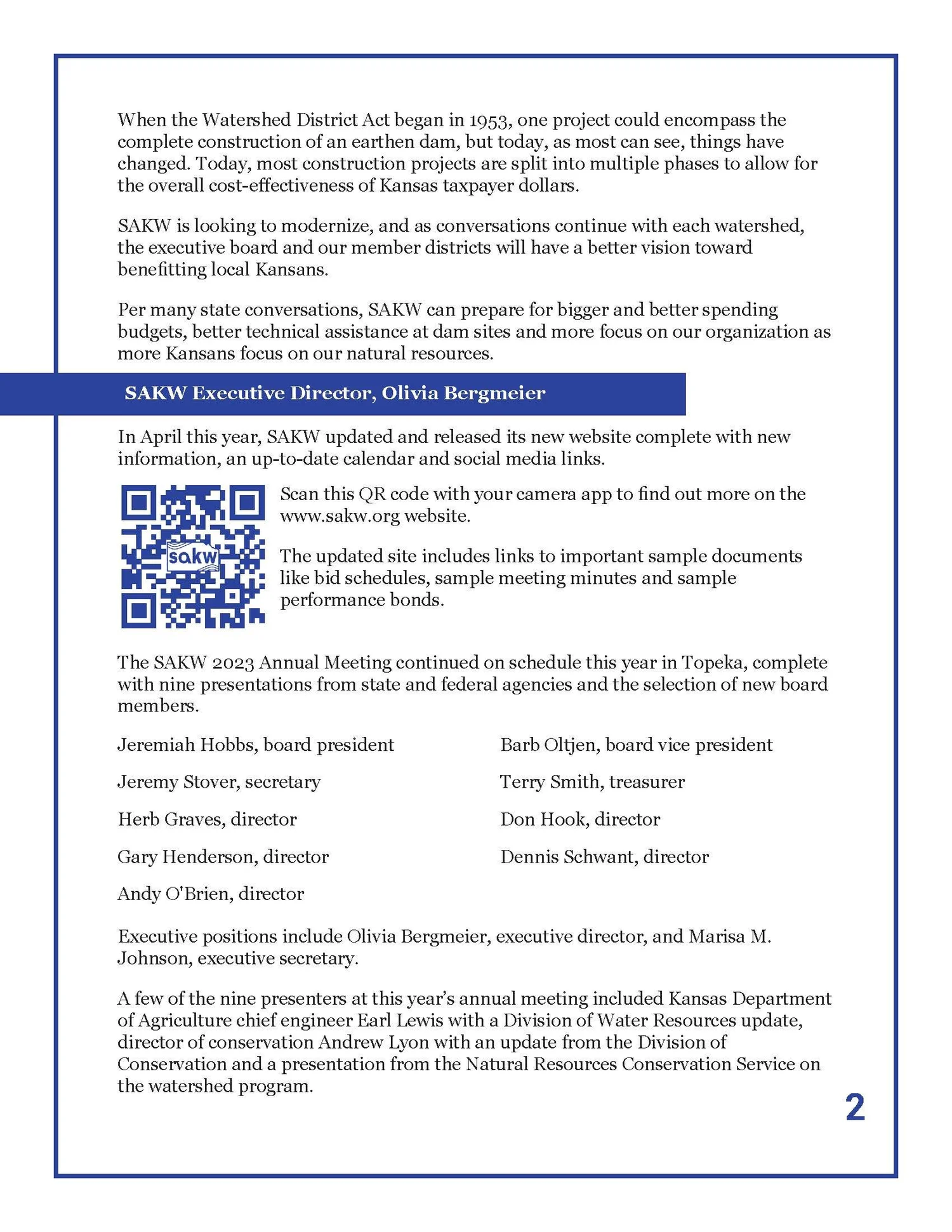 Annual Meeting — SAKW