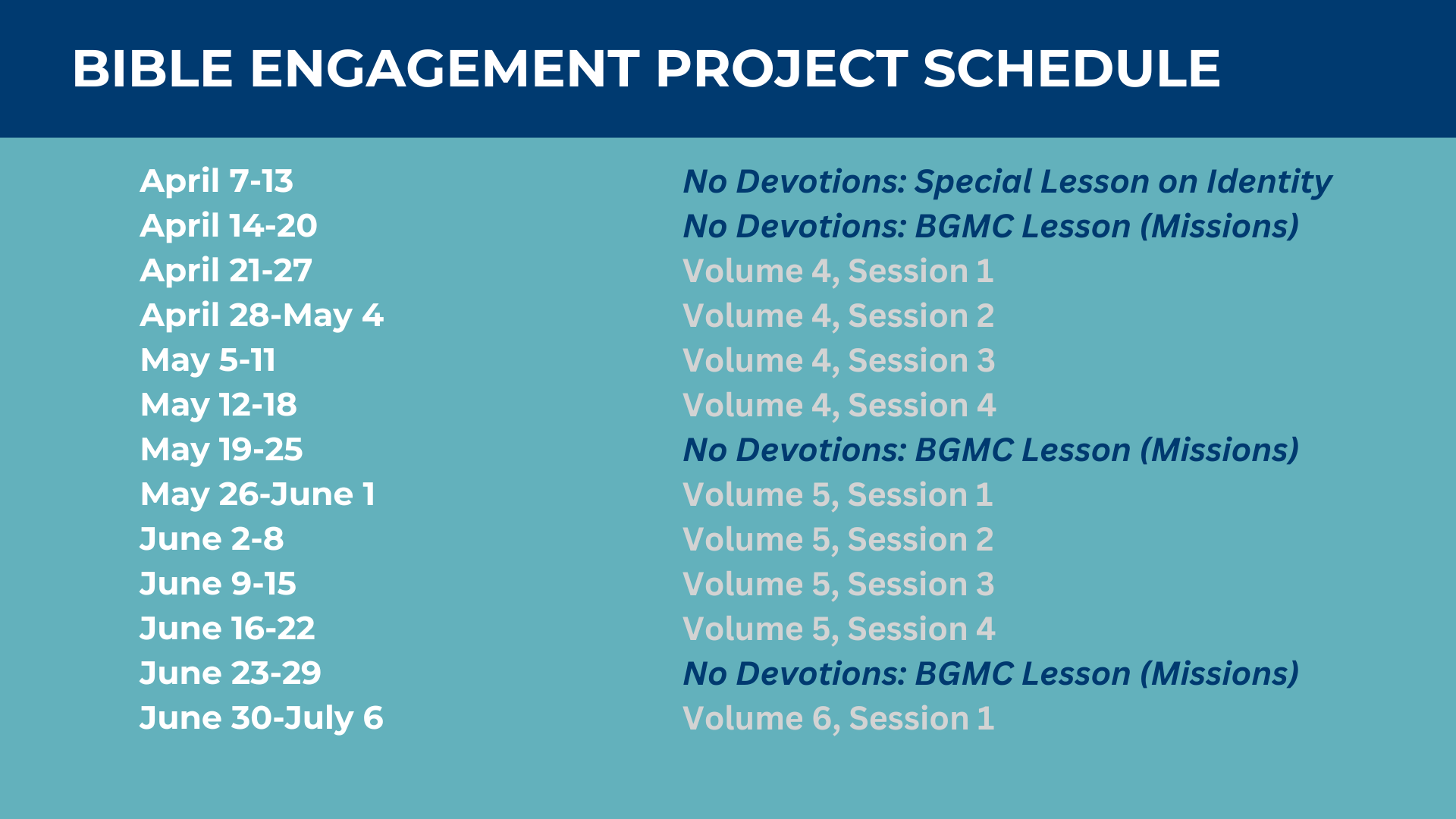 WEEKLY DEVOTIONS — Discipleship At Home