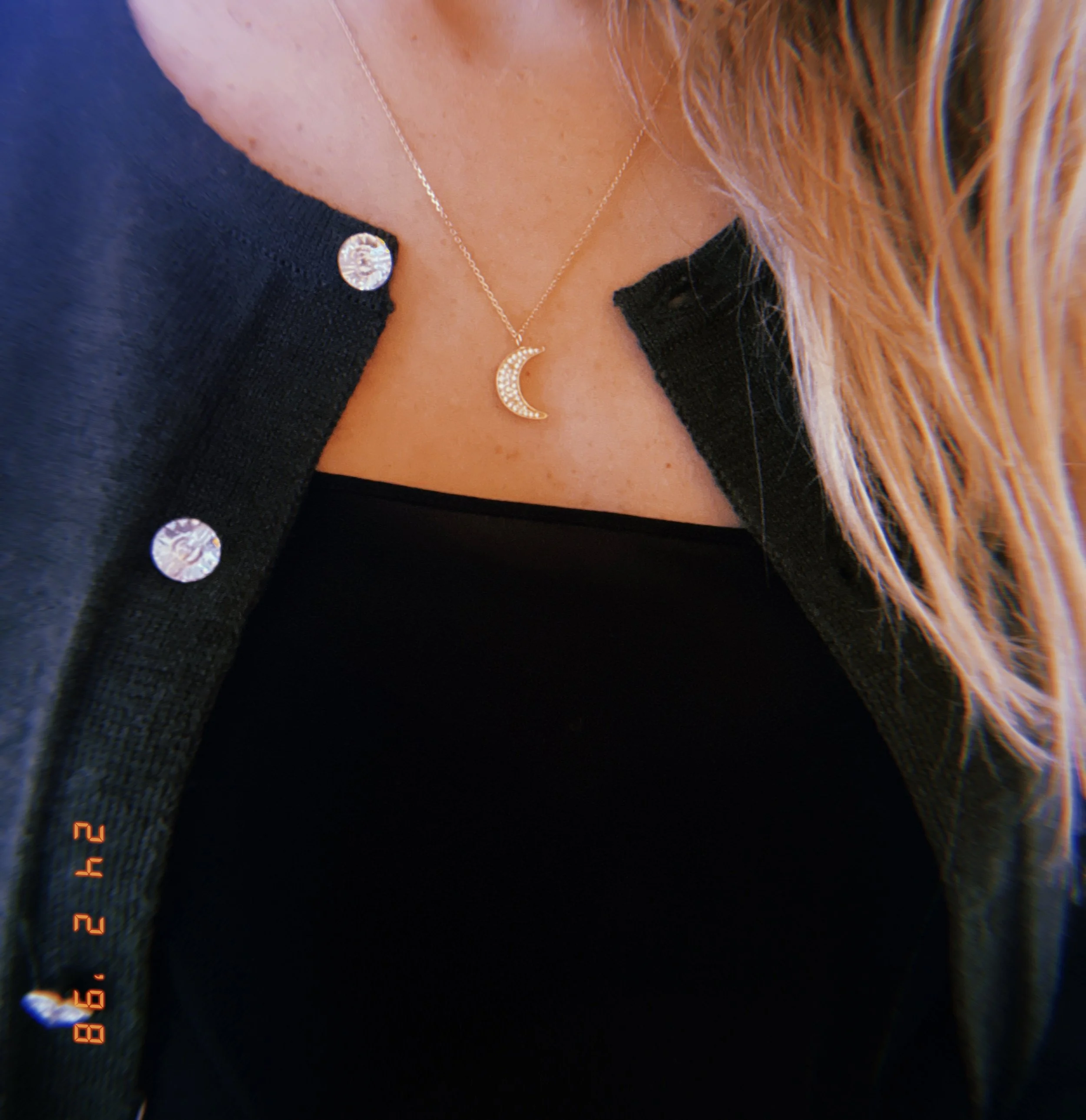 Collier Mini Barre Diamants Noirs — And Paris