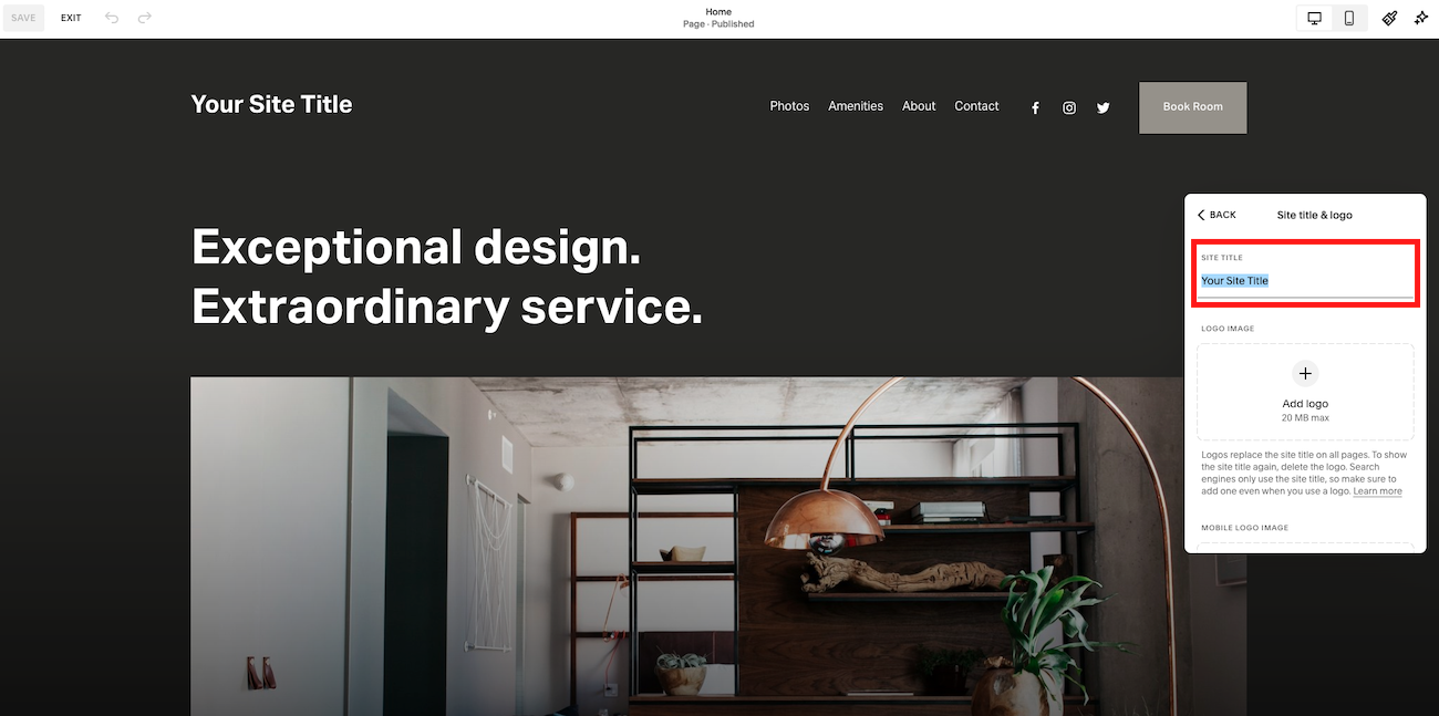 How to Change your Site Title on Squarespace