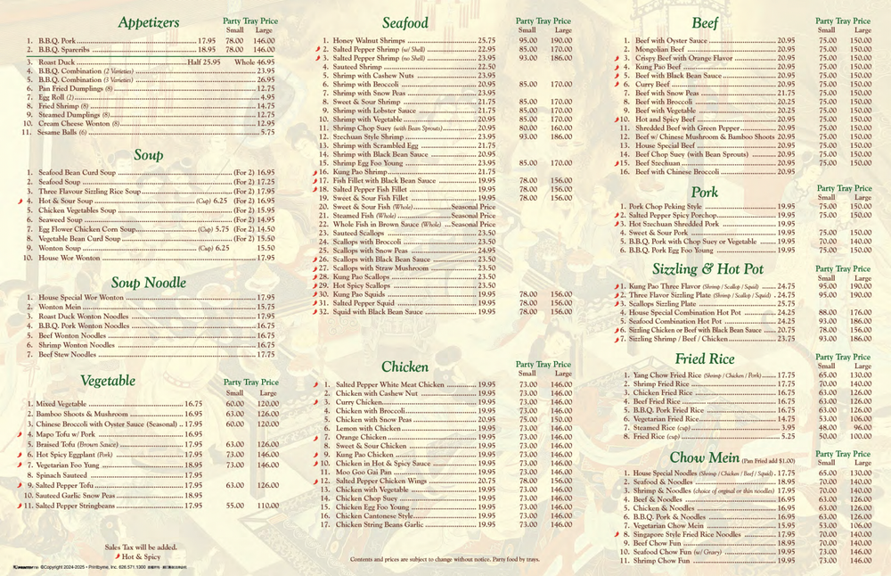 TO-GO MENU — Golden Chopsticks