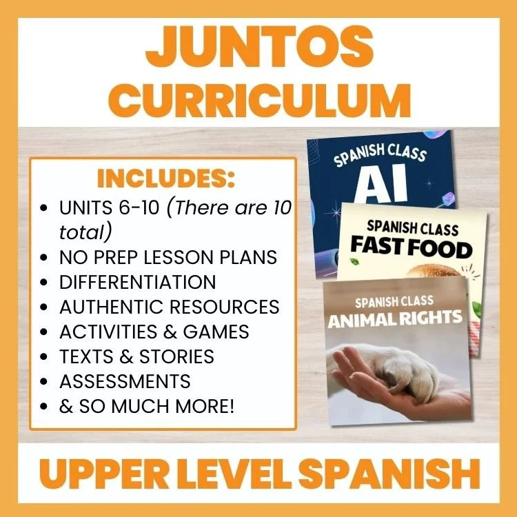 Upper Level Spanish Curriculum for Spanish Teachers and Intermediate ...