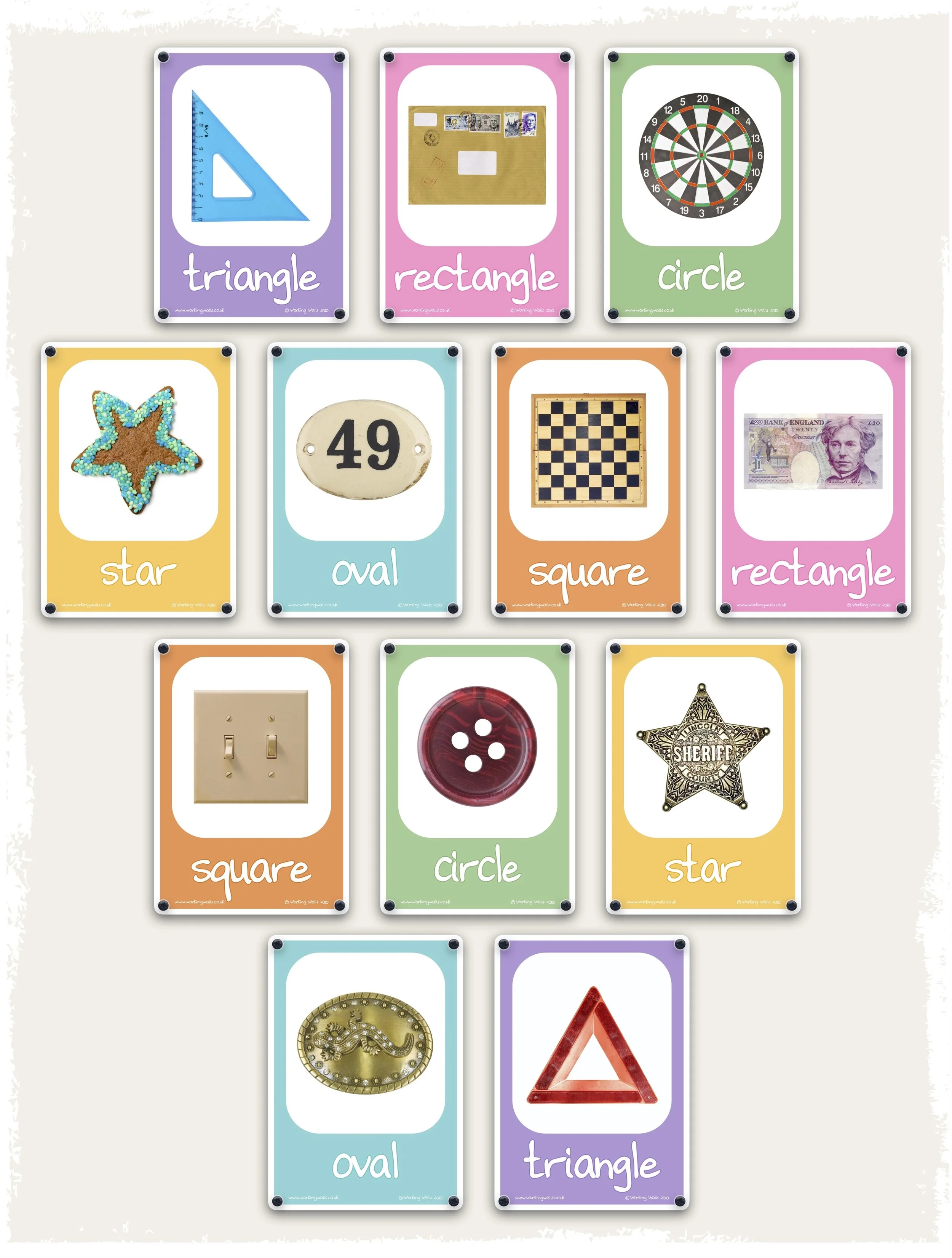 3D Shapes Flashcards — working walls