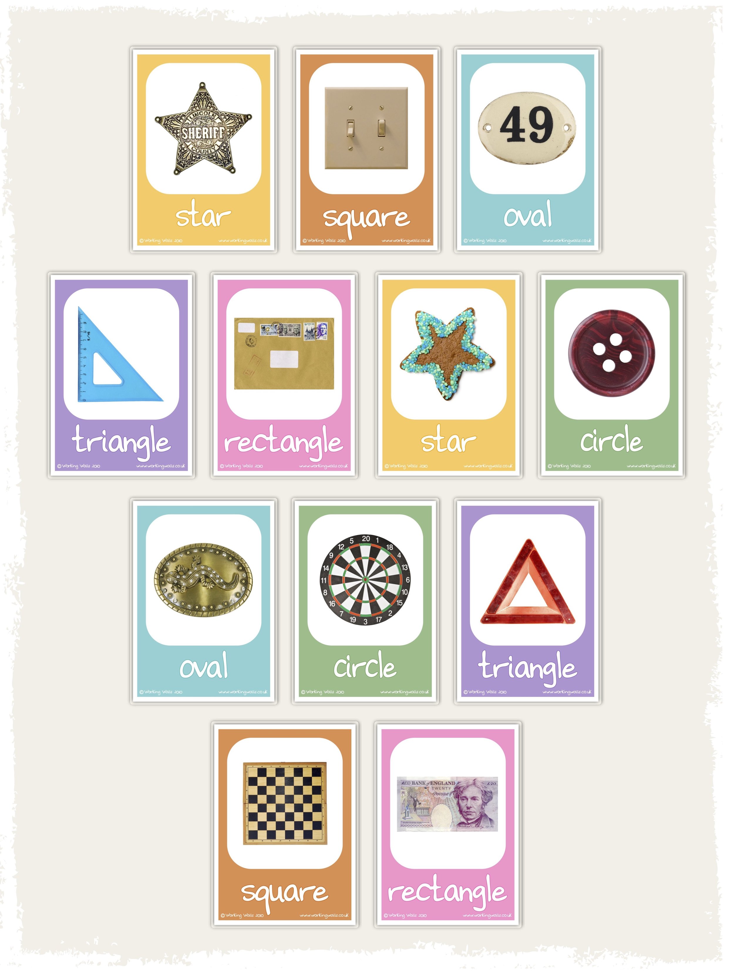 3D Shapes Flashcards — working walls
