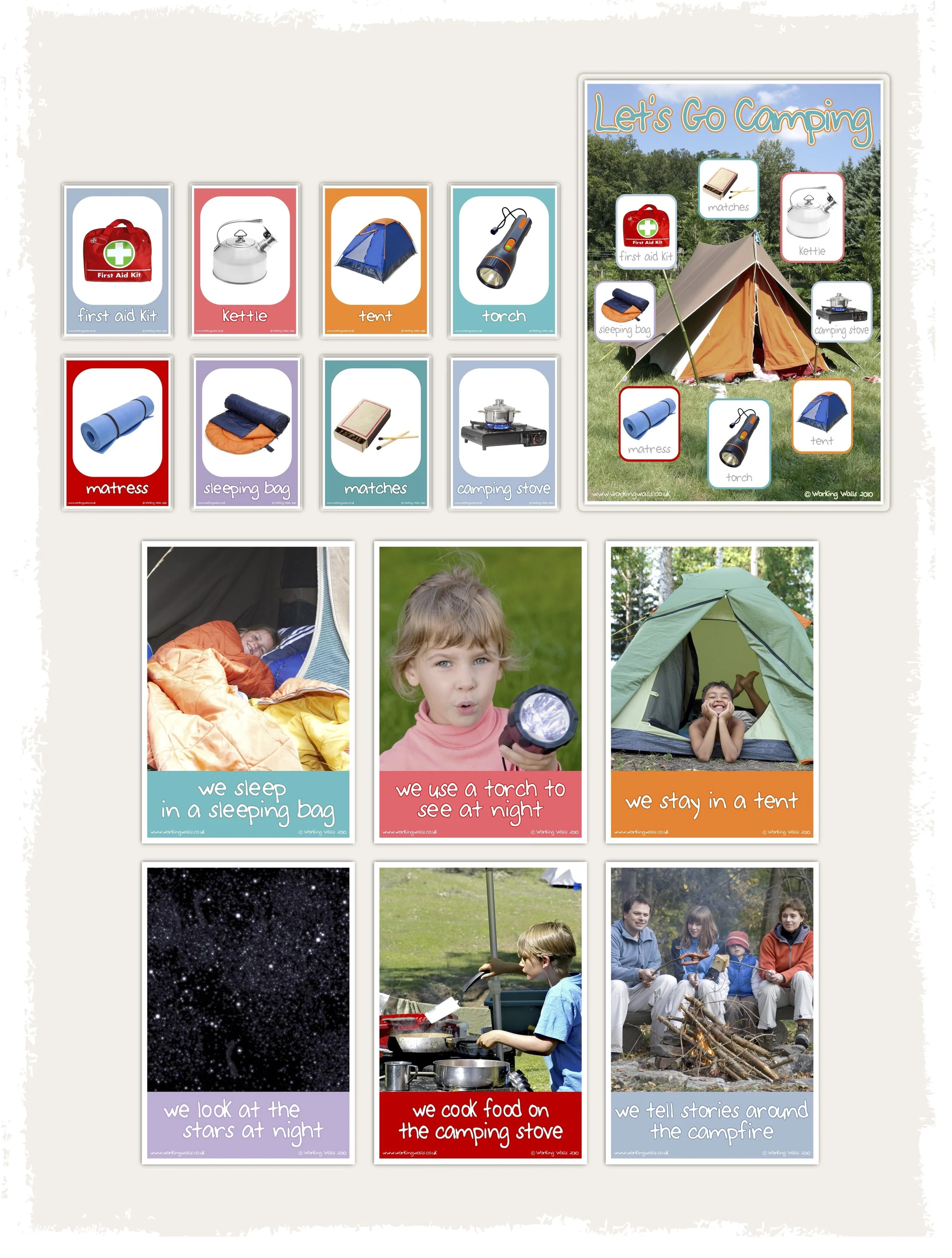 Let's Go Camping Poster Pack — working walls