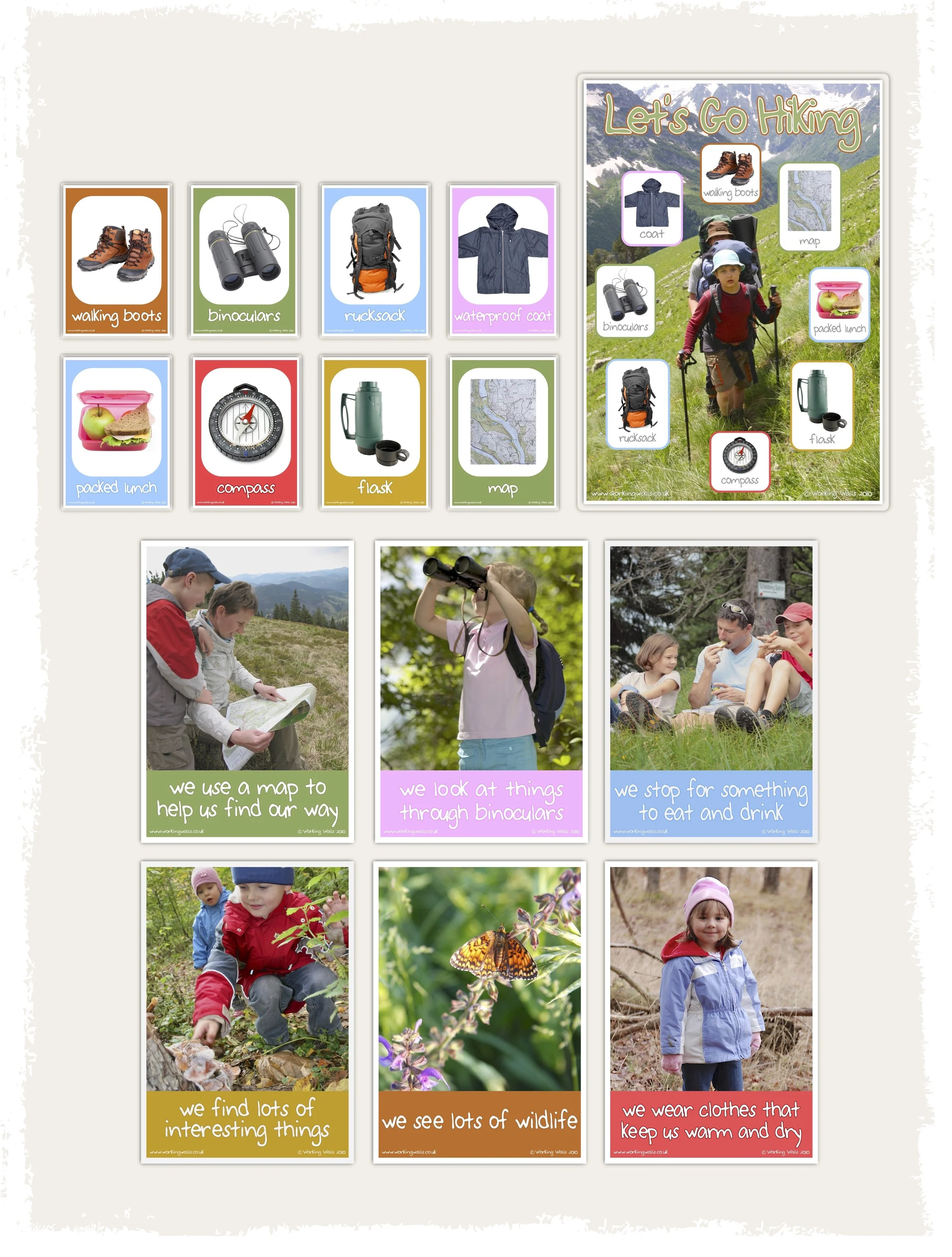 Let's Go Hiking Poster Pack — working walls