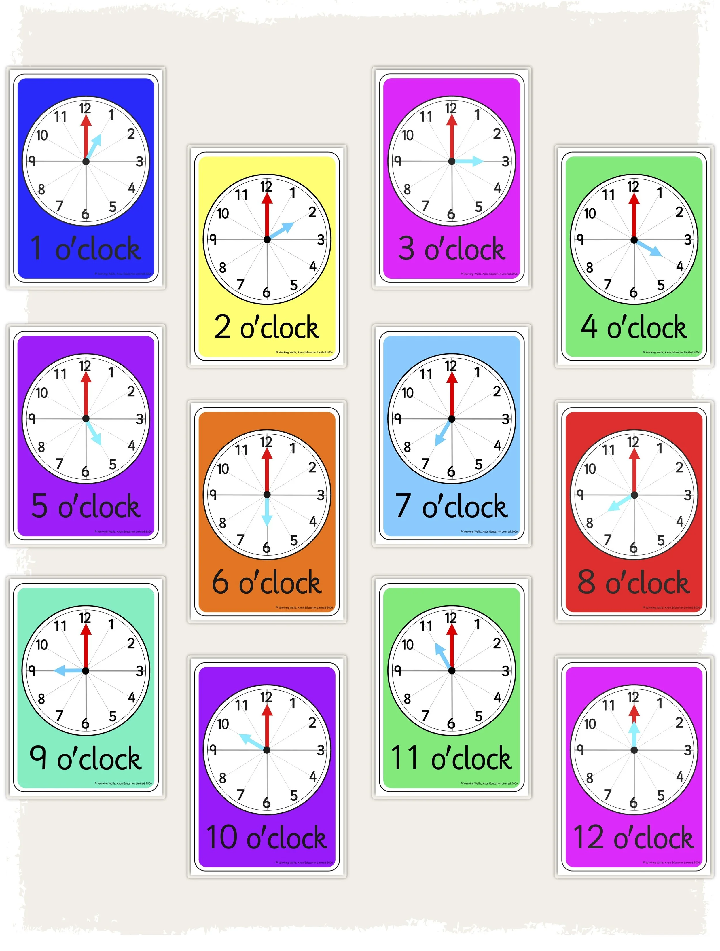 Telling The Time Flashcards - Set 2 — working walls