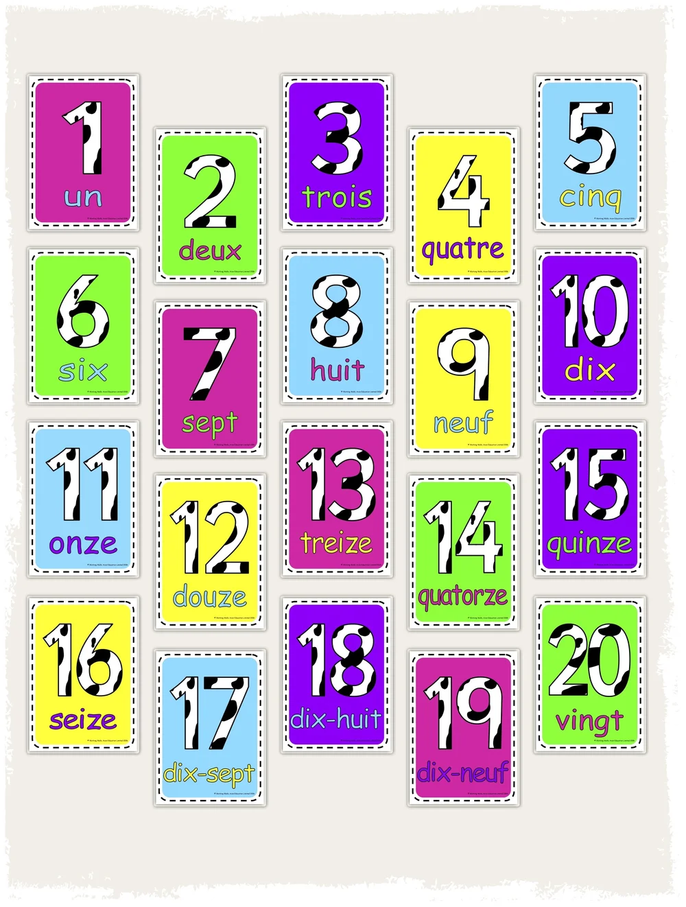 French Numbers Flashcards Printable French Numbers 1 20 By Teach
