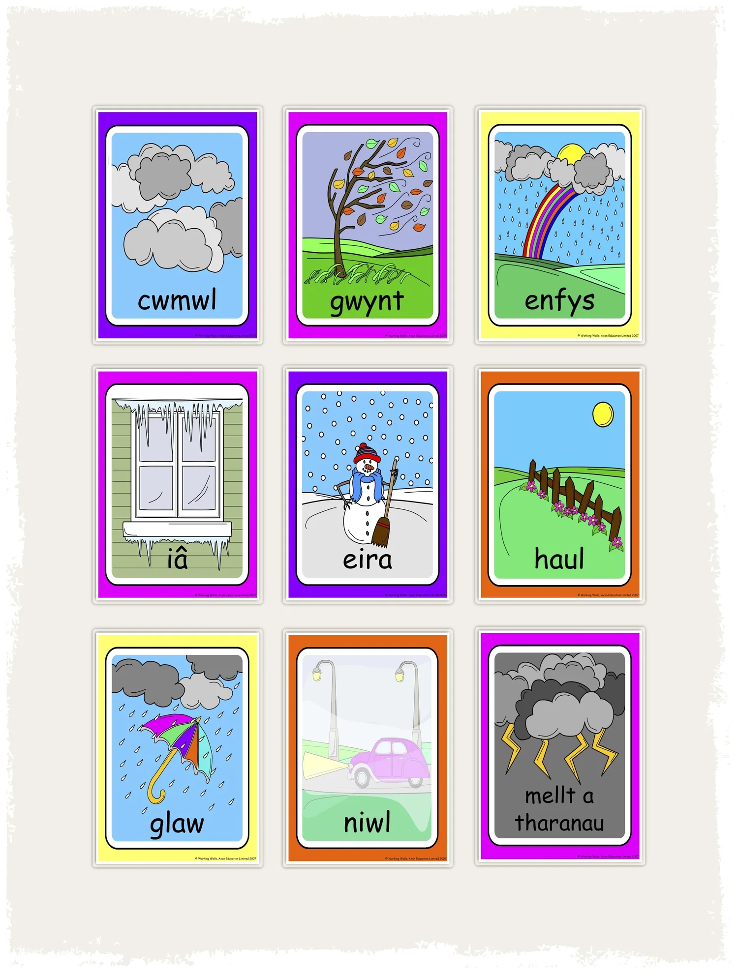 Welsh Flashcards Bumper Pack — working walls