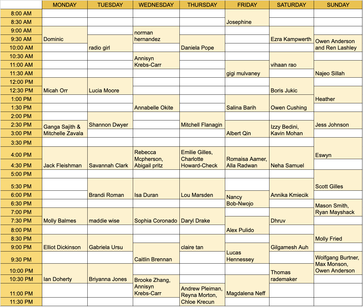 DJ Schedule — pizza.fm