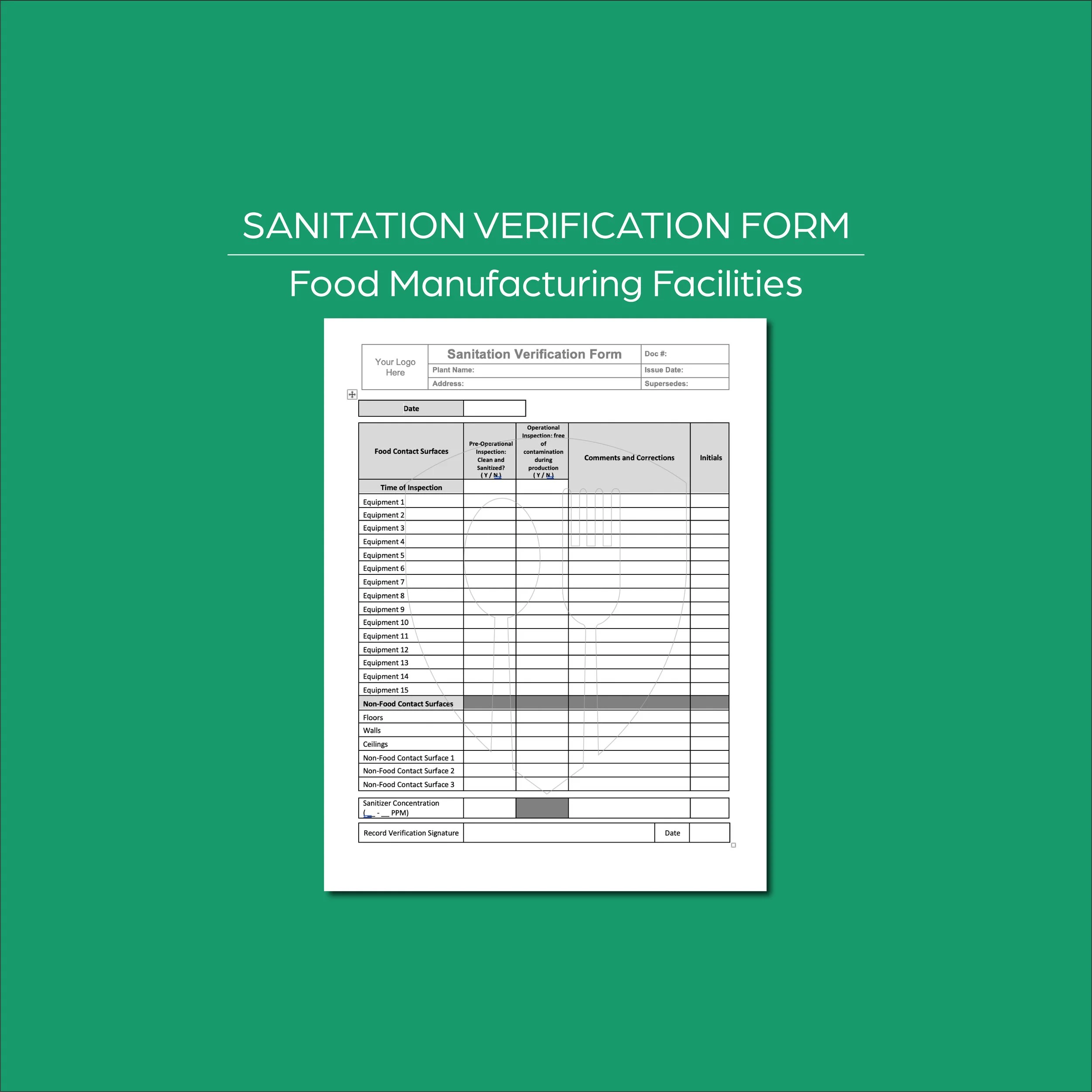 Blank Hazard Analysis Form for USDA HACCP — Freshield Food Safety