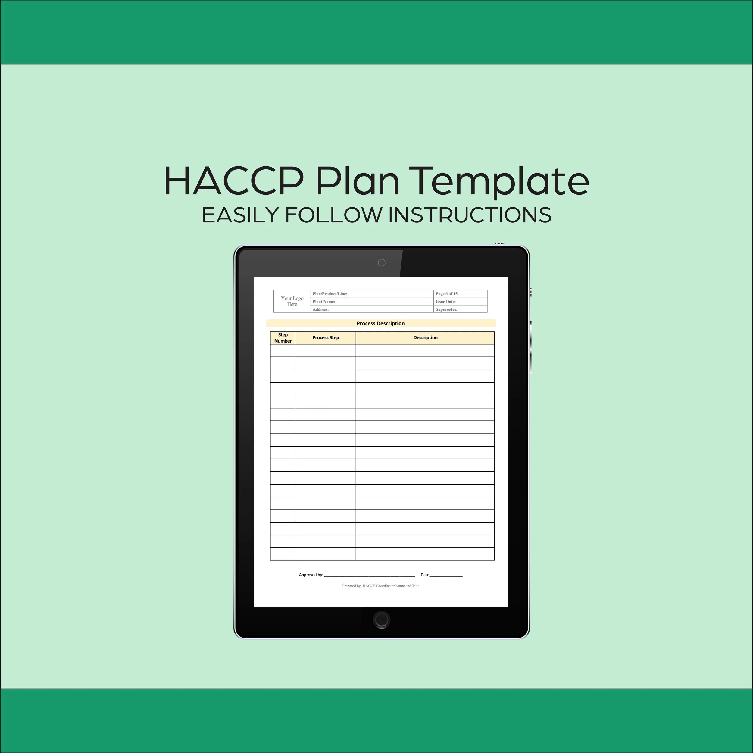 Food Safety Plan Template with Instructions — Freshield Food Safety