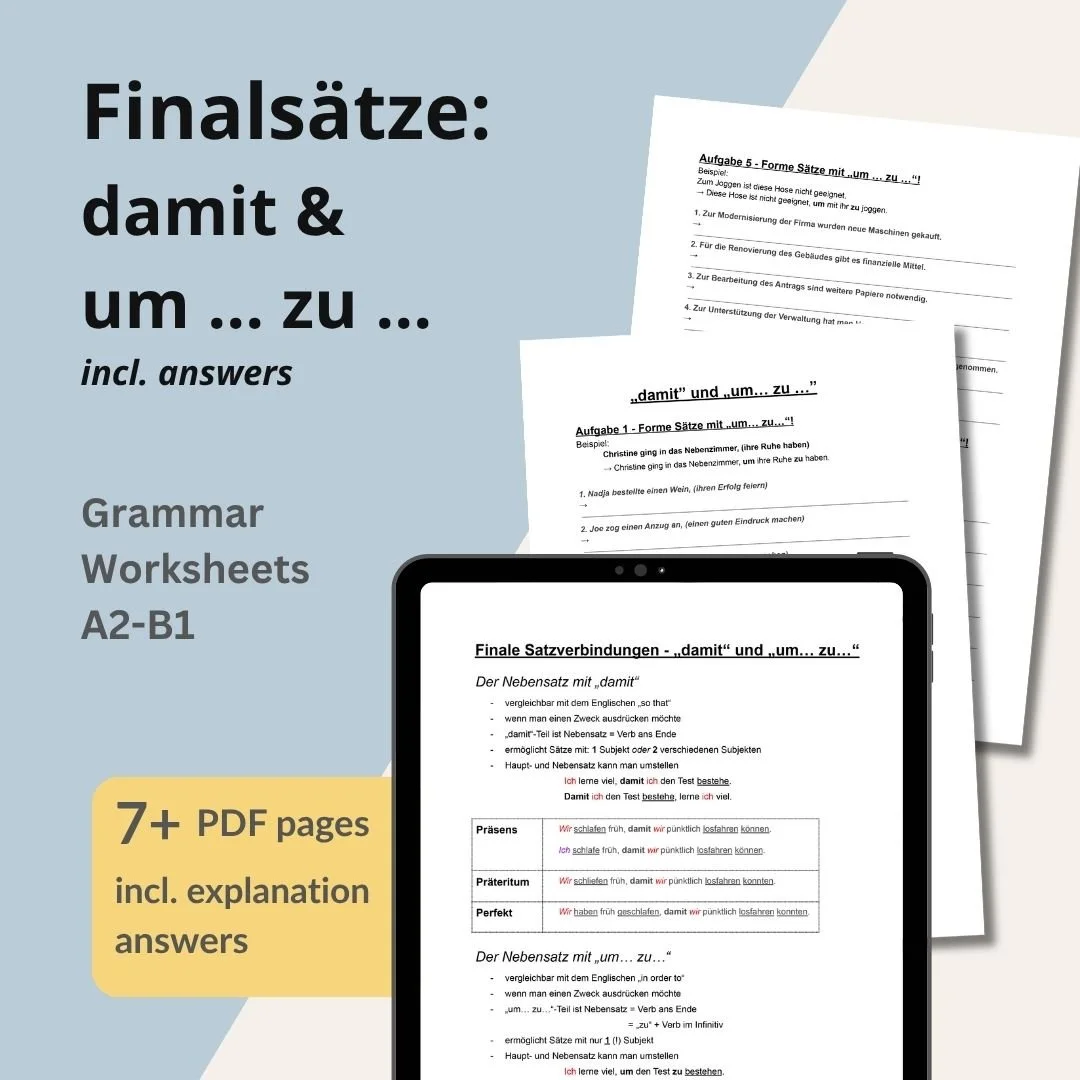 When to use “damit” and “um … zu” in German — Study German Online ...