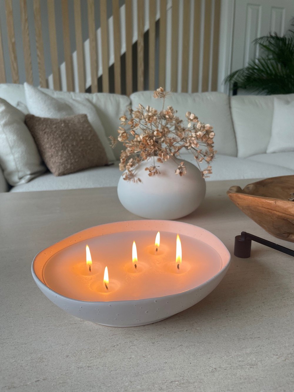 Textured Ruffle Multi-Wick Candle — The Pampas Place UK