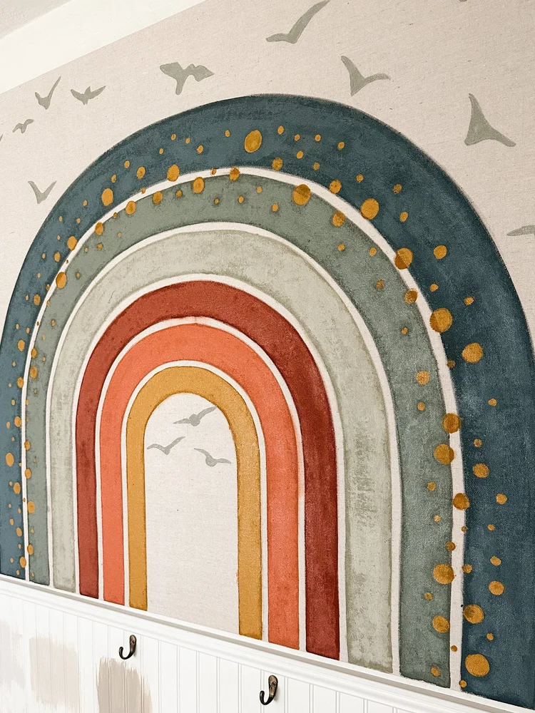 How to Make Rainbow Wall Art Using a Drop Cloth — The Simply Distressed