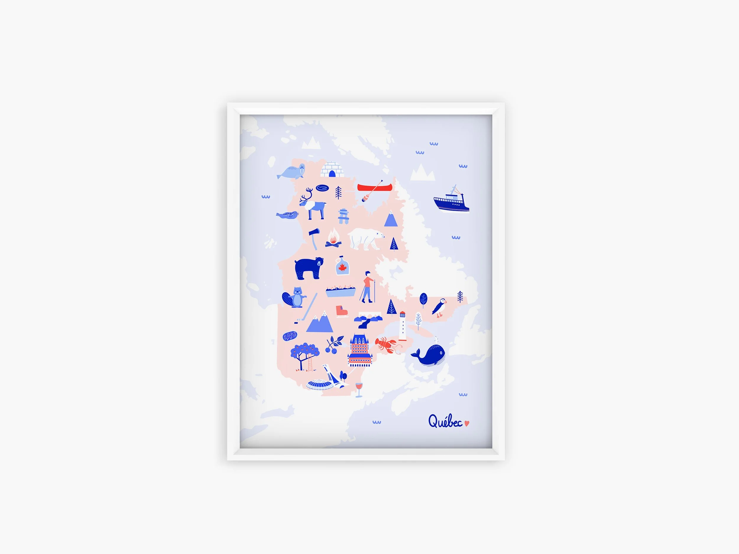 Ici et là - Papeterie : cartes et affiches illustrées｜ Carte du Québec ...