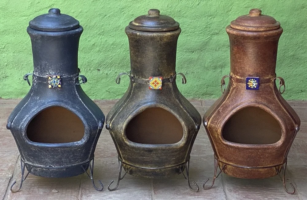 Mexican Sol-y-Yo Chimeneas are made by hand for Outdoor Cooking ...