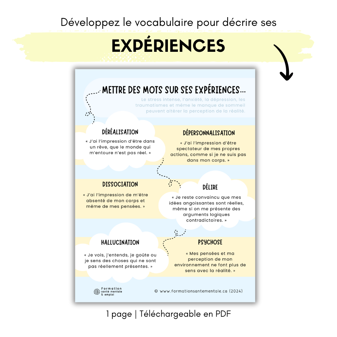 Affiche « Perception réalité » — Formation santé mentale & emploi