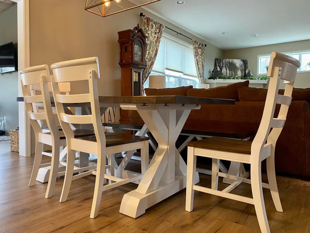 White Pine Live Edge Farmhouse Table | Minnesota Farmhouse Custom ...