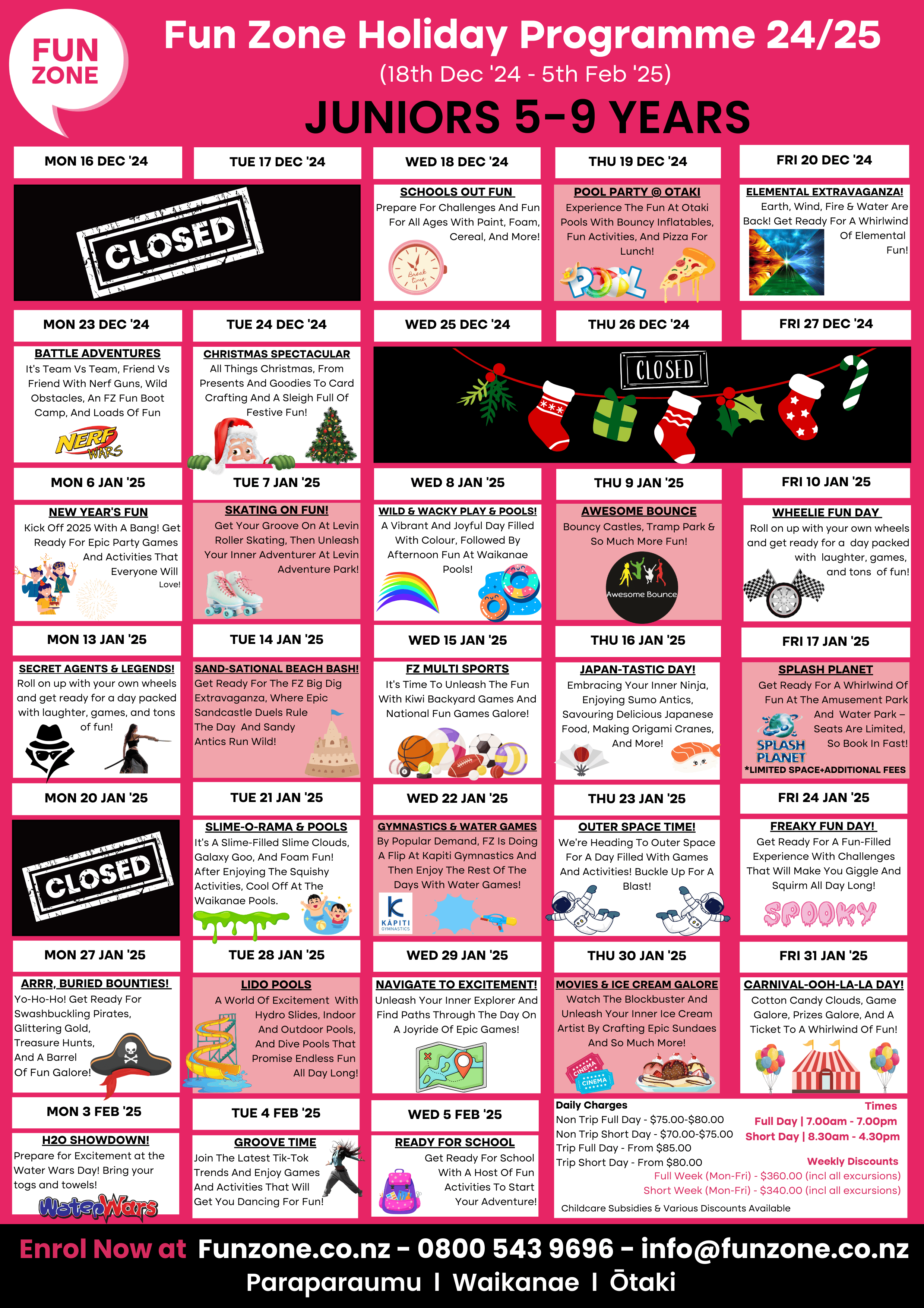 Ōtaki Area Holiday Programmes — Fun Zone Out of School Care