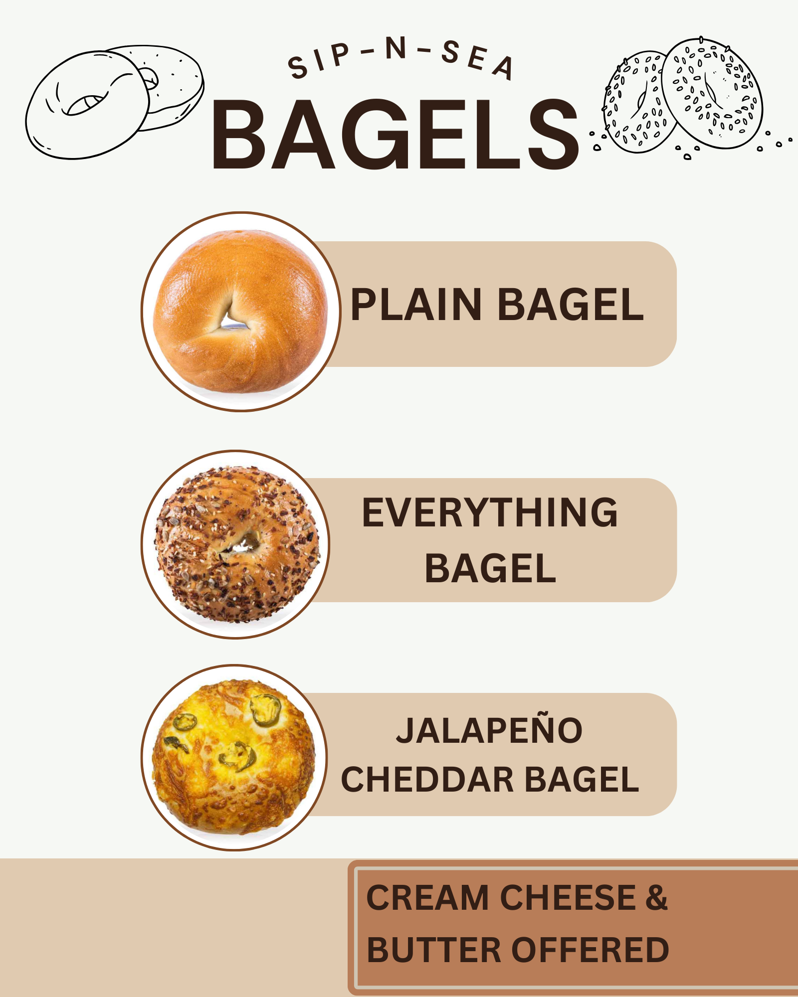 Sip-N-Sea Menu - Coffee, Smoothies, Açaí Bowls, Sandwiches, and Boba ...