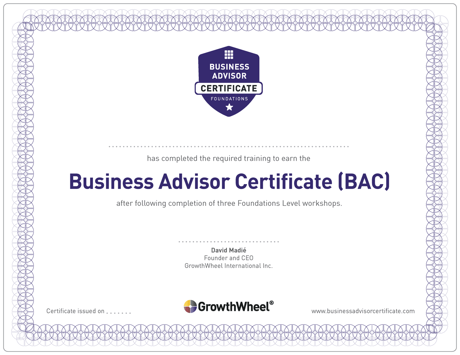About — Business Advisor Certificate (BAC)