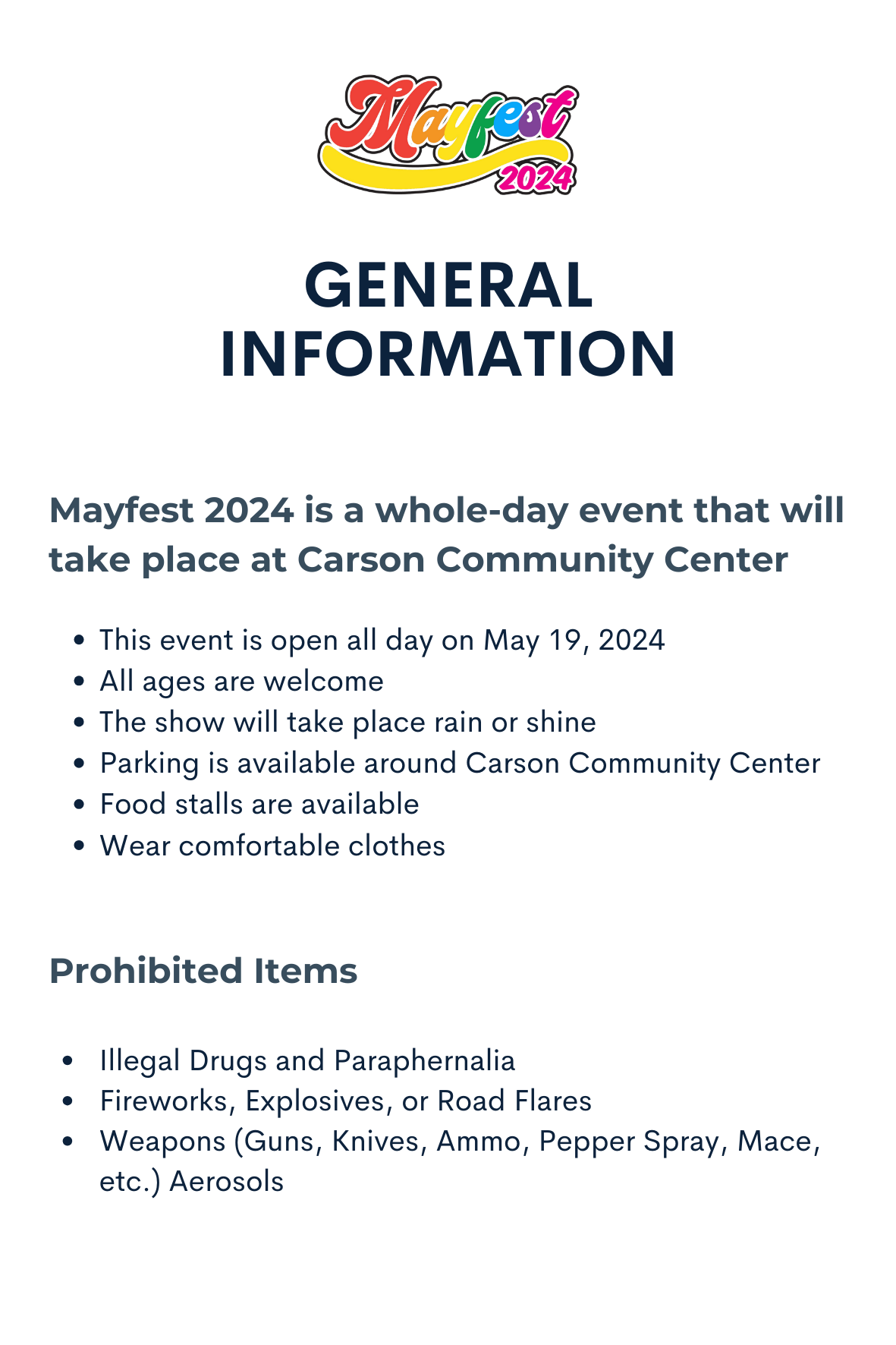 General Info — MAYFEST 2024