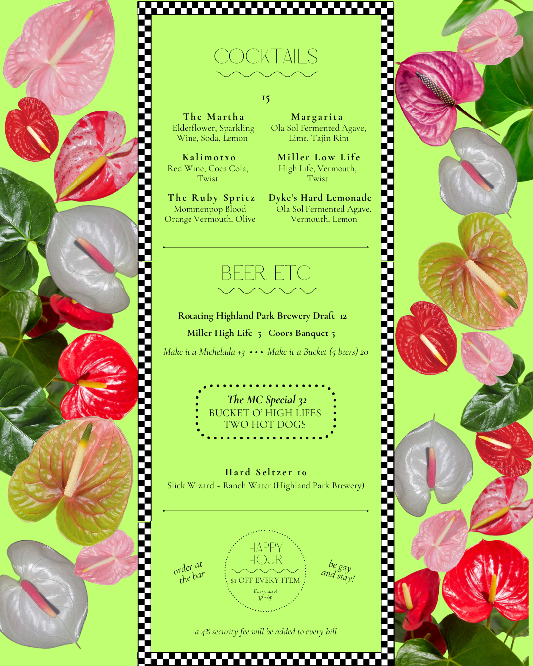 The Ruby Fruit Sample Menu — The Ruby Fruit