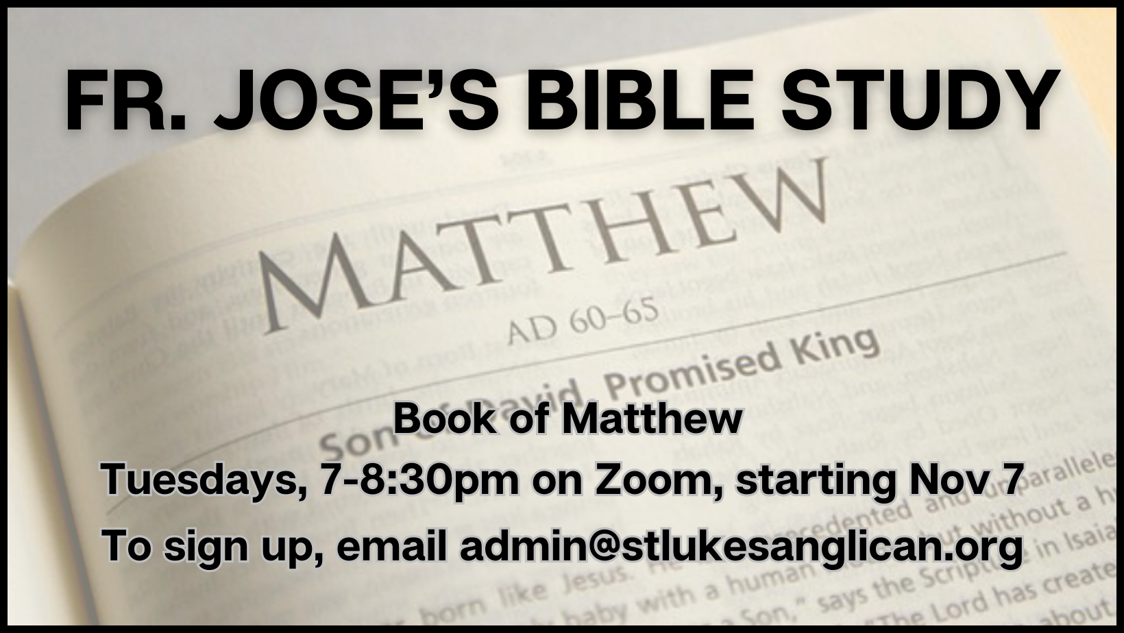Fr. Jose's Zoom Bible Study (Dec 19) — St. Luke's Anglican Church