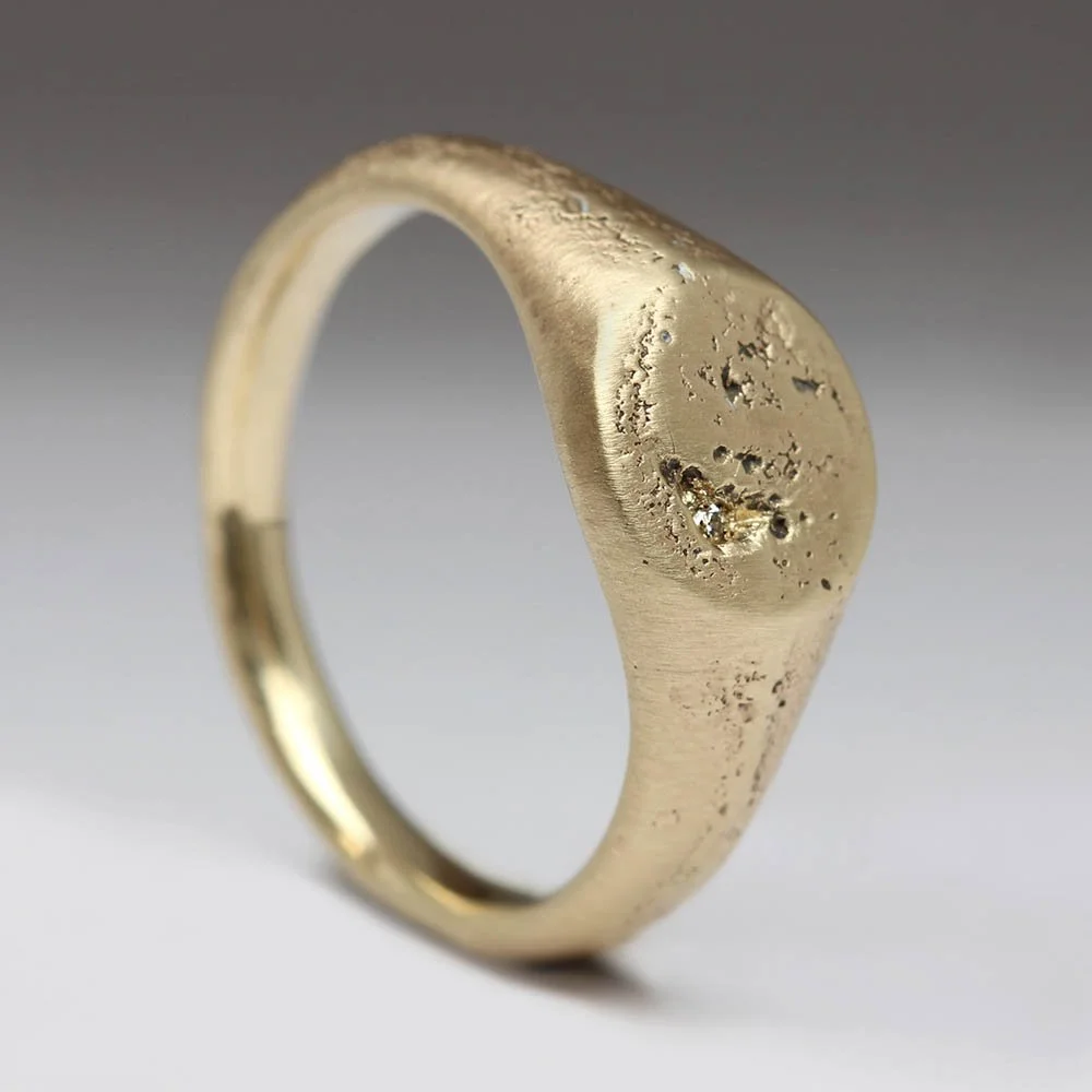 justin-duance-sand-cast-gold-signet-ring — SH Jewellery | Contemporary ...