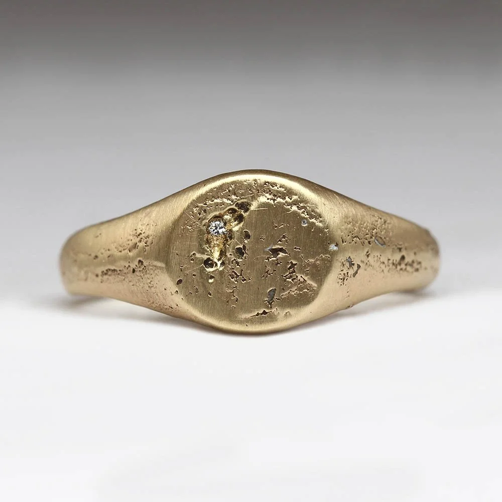 justin-duance-sand-cast-gold-signet-ring — SH Jewellery | Contemporary ...
