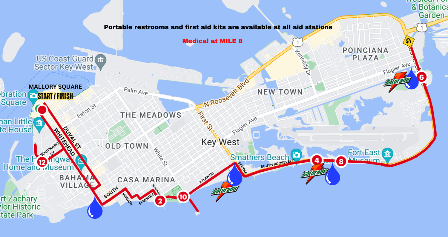 The Course — USA Women's Half Marathon Key West