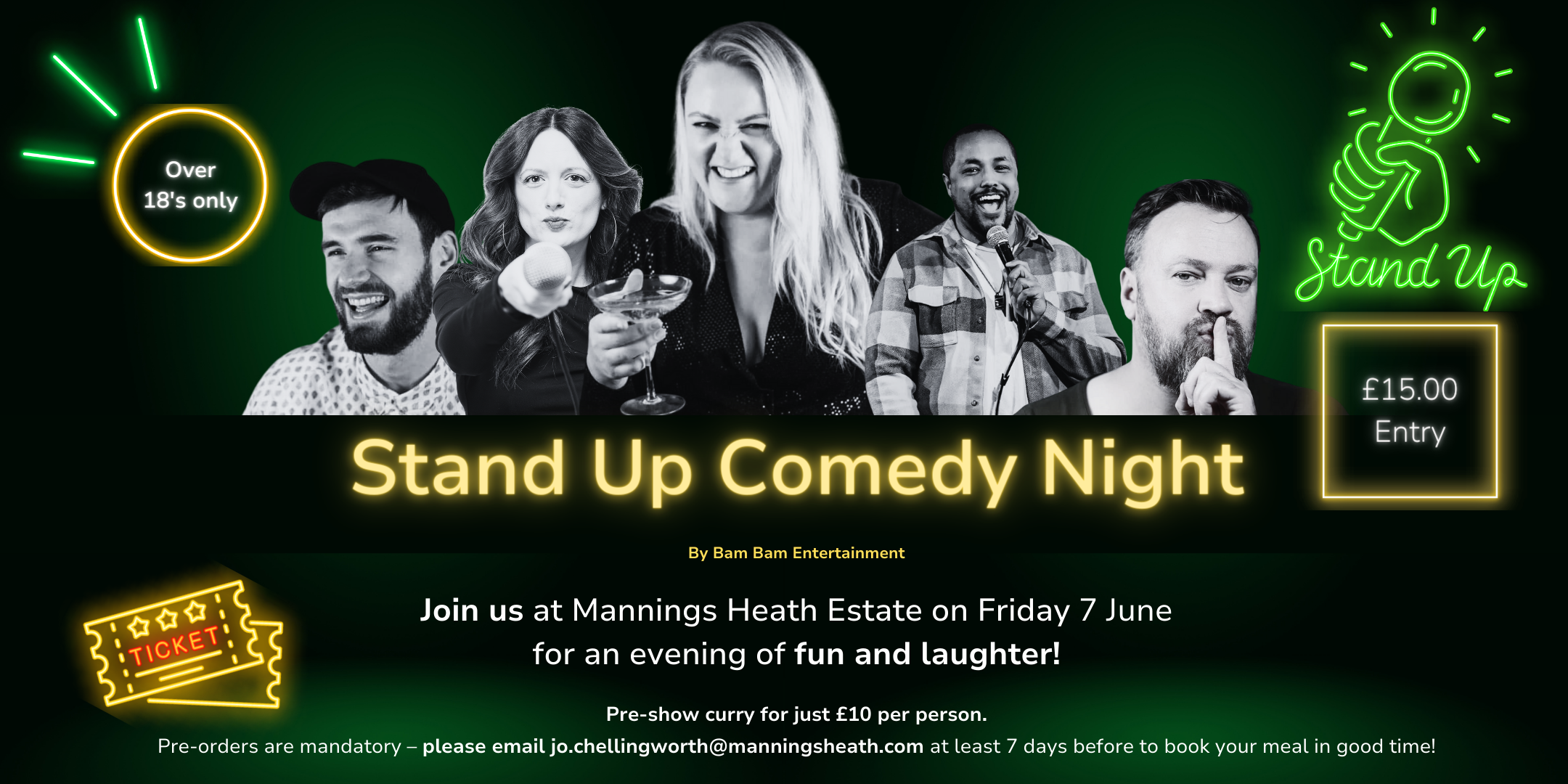 Stand-Up Comedy Show in Horsham, West Sussex | Mannings Heath Golf Club