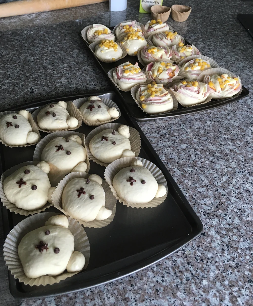 Japanese Ham & Cheese Buns (hamu pan) — ハムパン — stray sleep eat