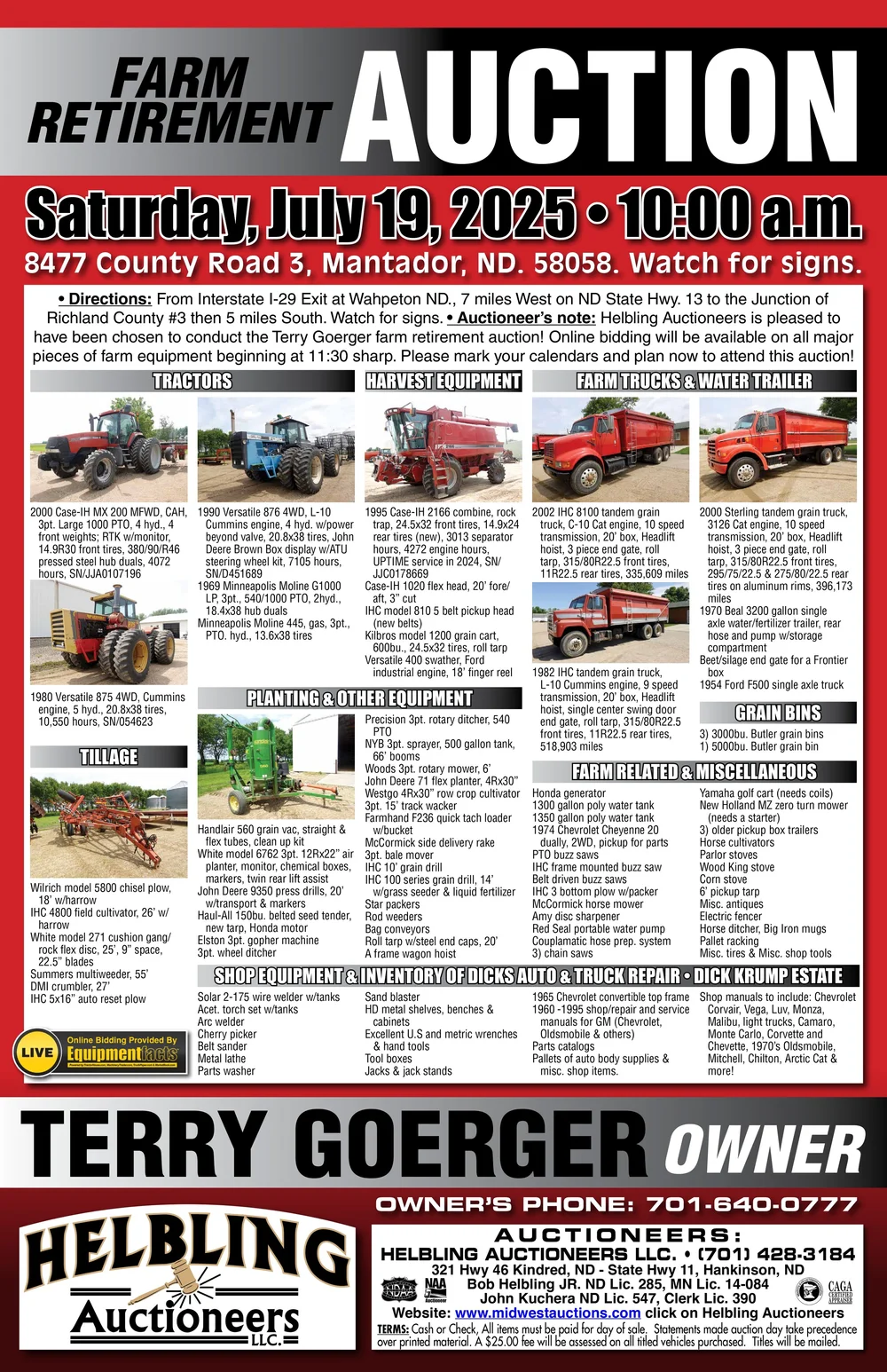 Live and Upcoming Auctions — Helbling Auctioneers, LLC