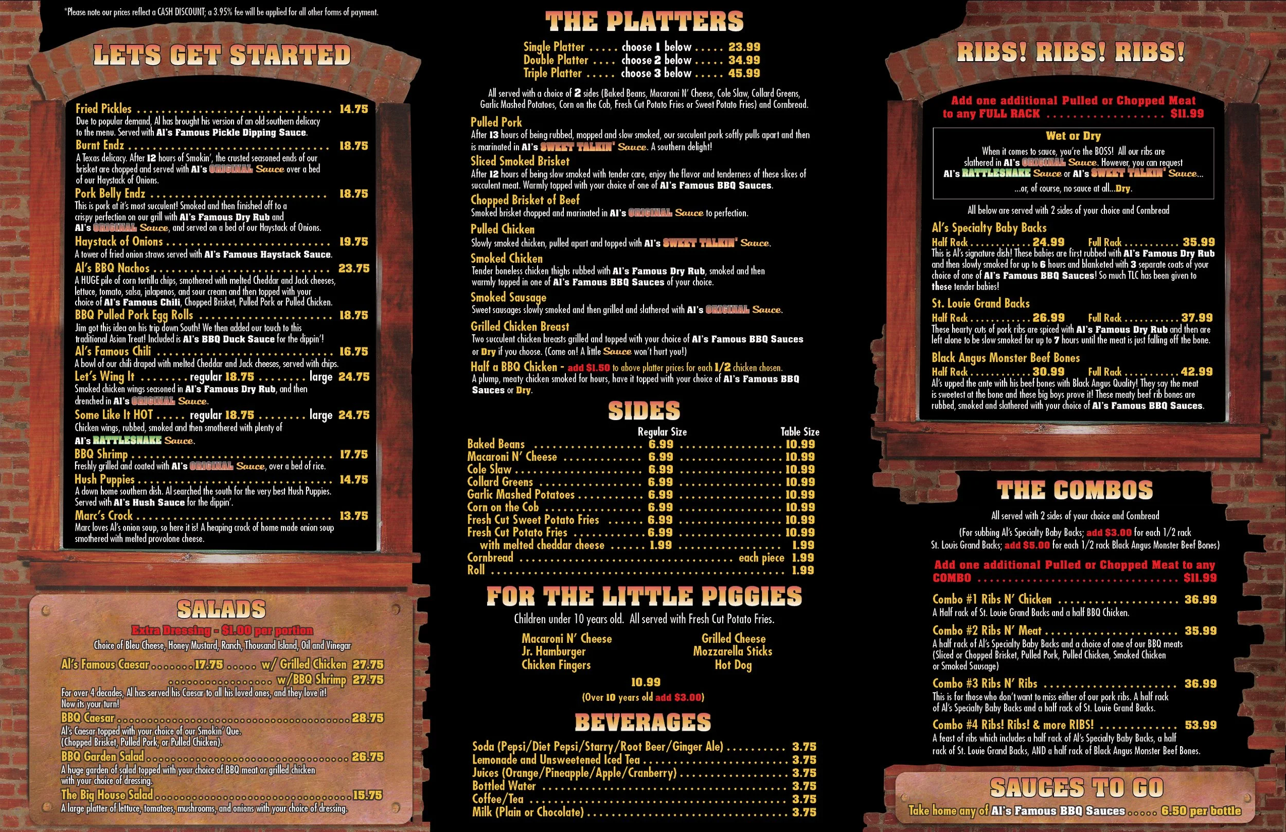 Smokin' Al's Standard BBQ Menu — Smokin' Al's® Famous BBQ Joint