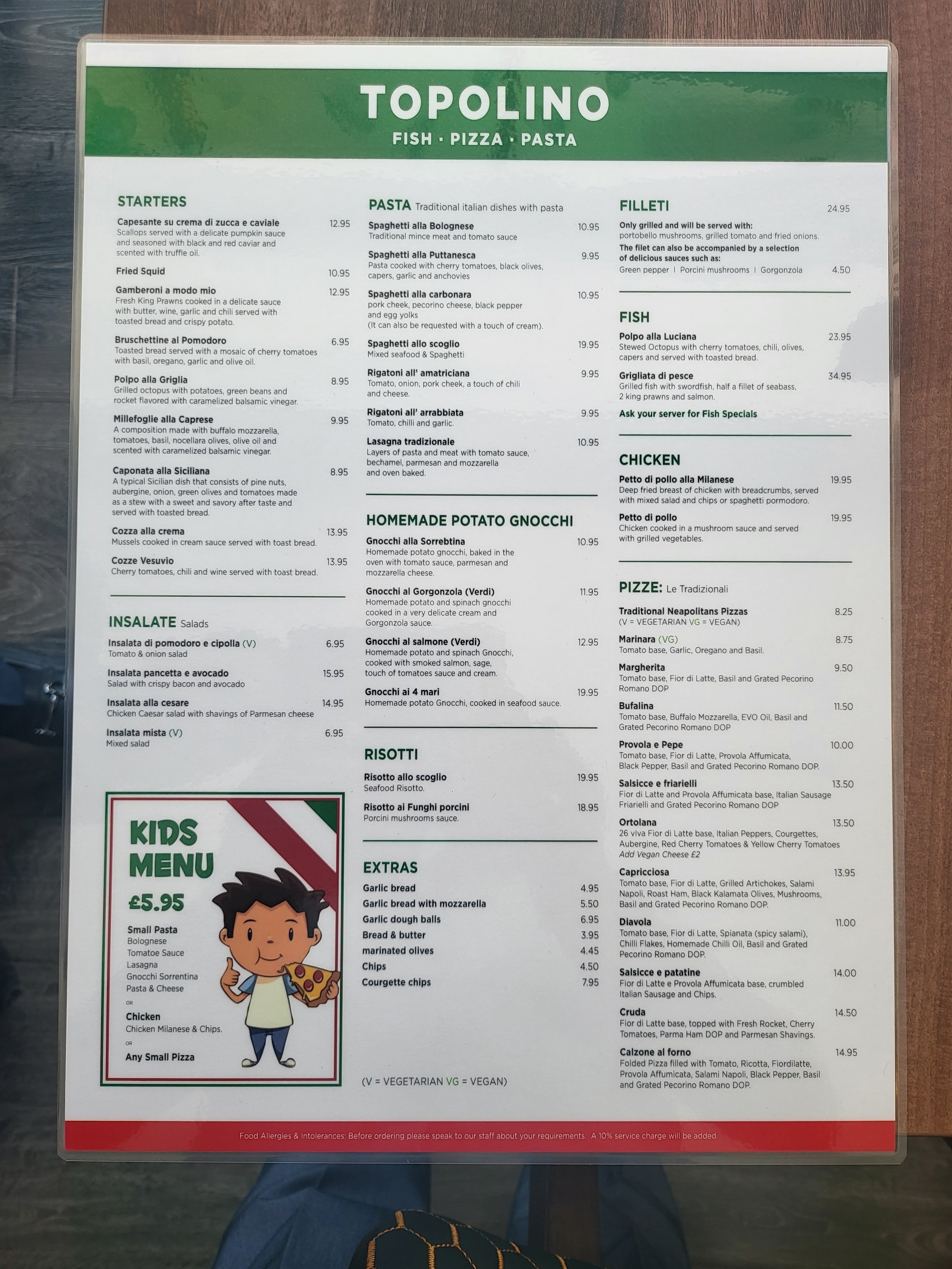 Menu — Topolino