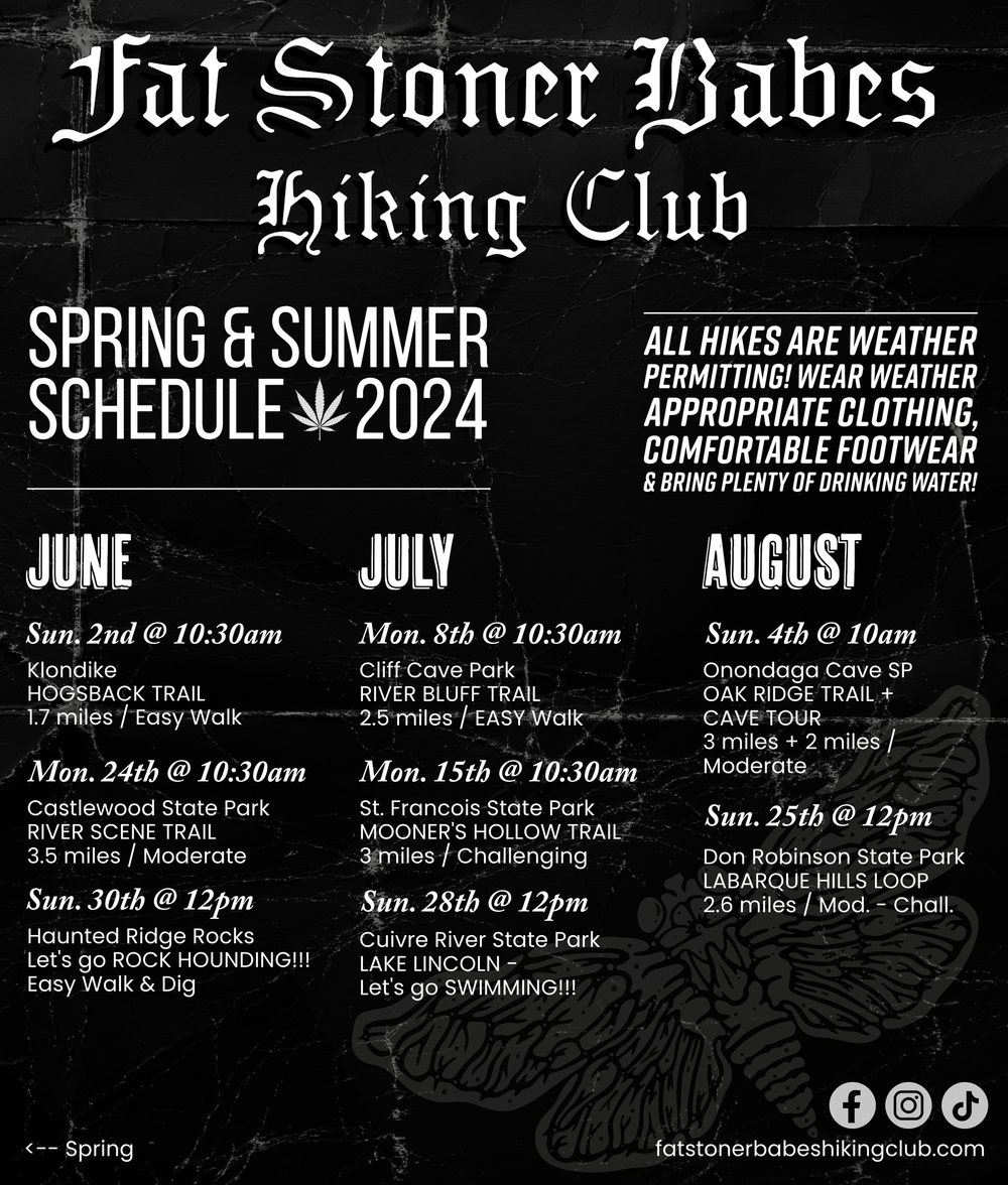 Hike Schedule — Fat Stoner Babes Hiking Club