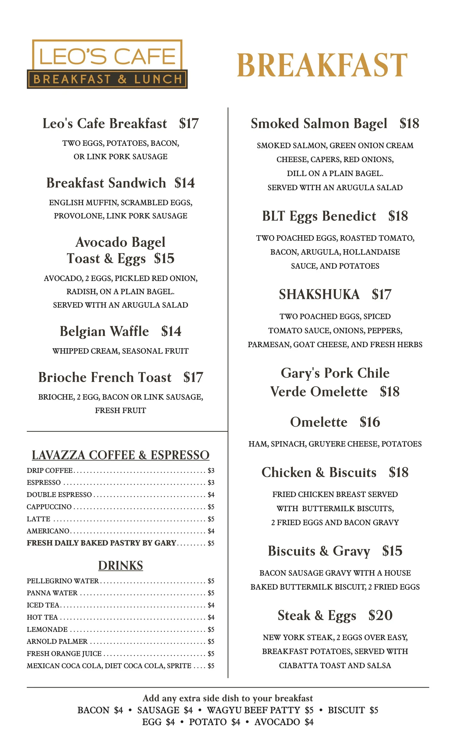 Menu | Leo's Café Solvang