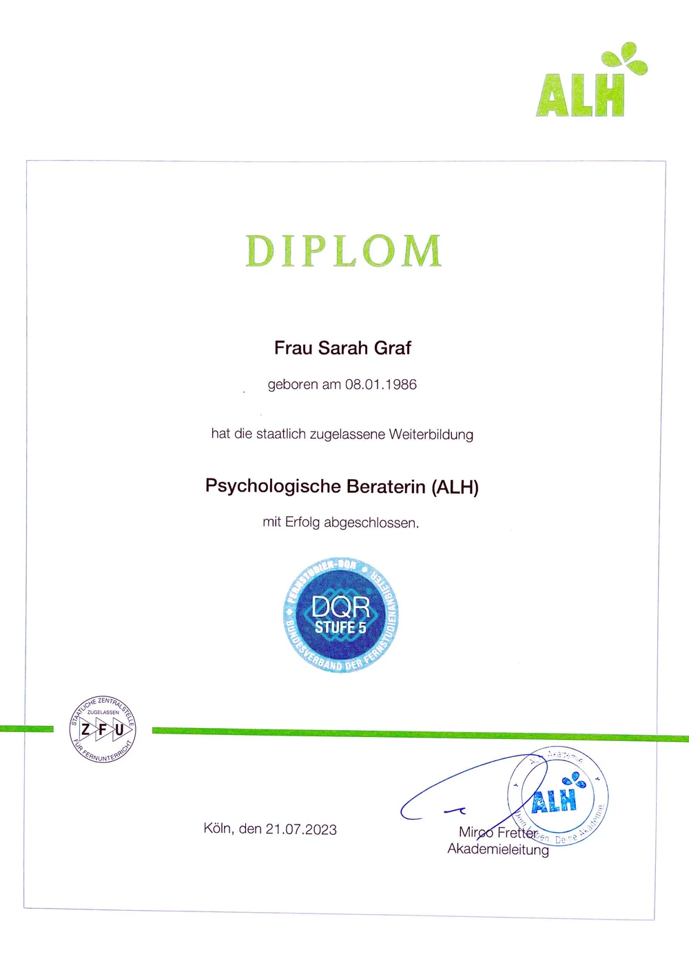 Sarah Graf . Psychologische Beratung & Coaching