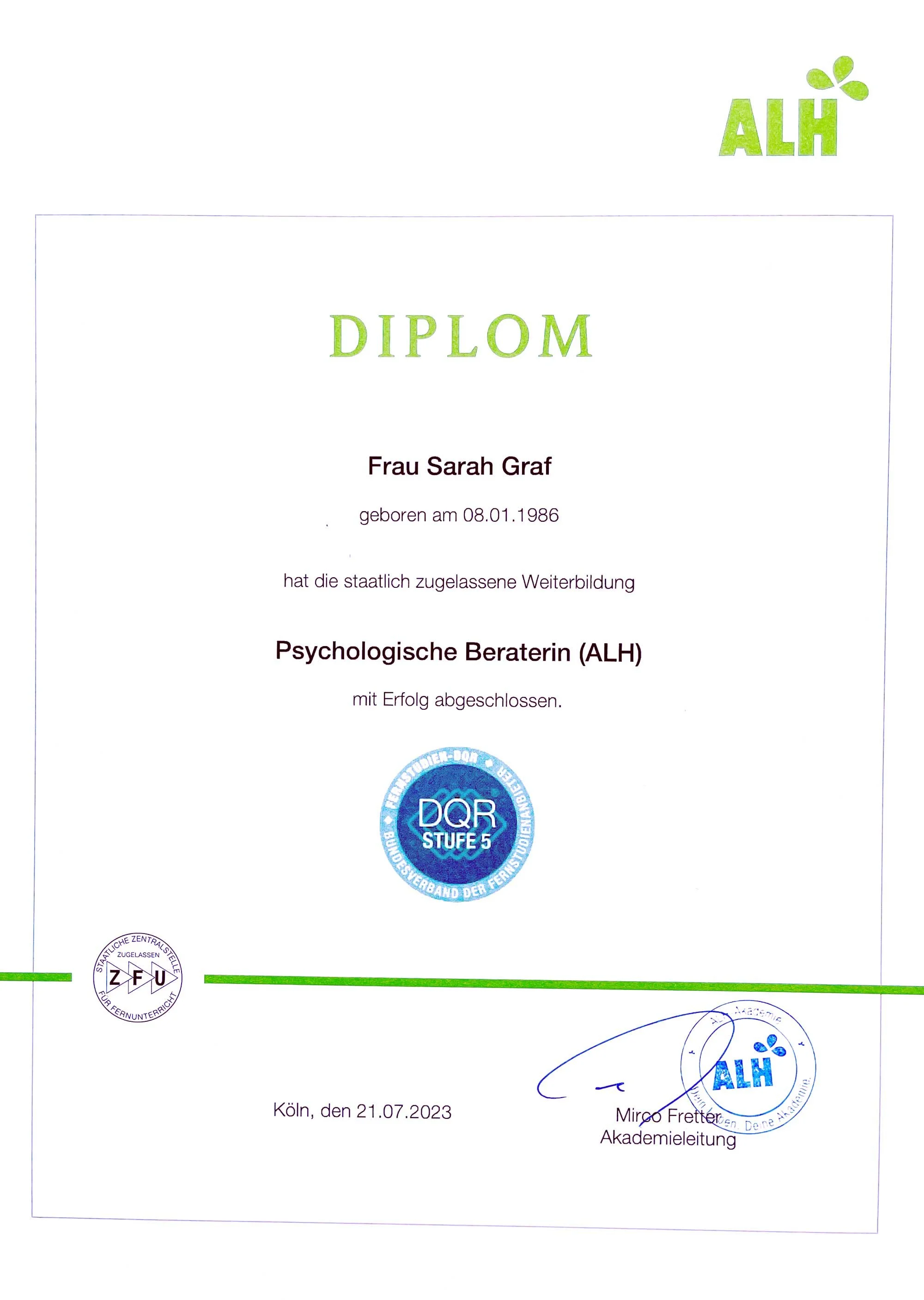 Sarah Graf . Psychologische Beratung & Coaching